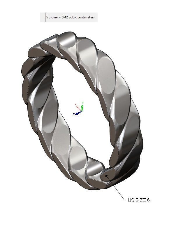 Faceted braided cable wide band 3D model 3D printable | CGTrader