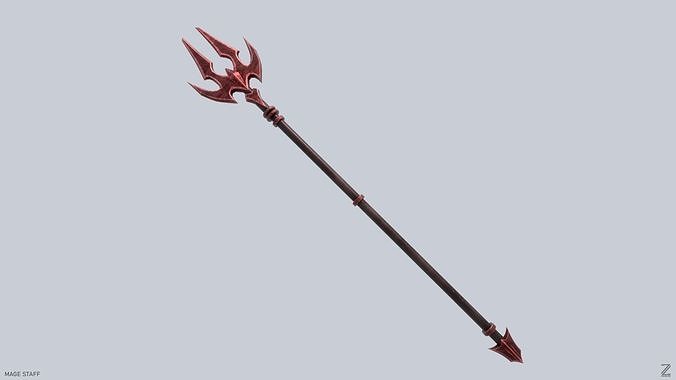 3D model Mage staff VR / AR / low-poly | CGTrader