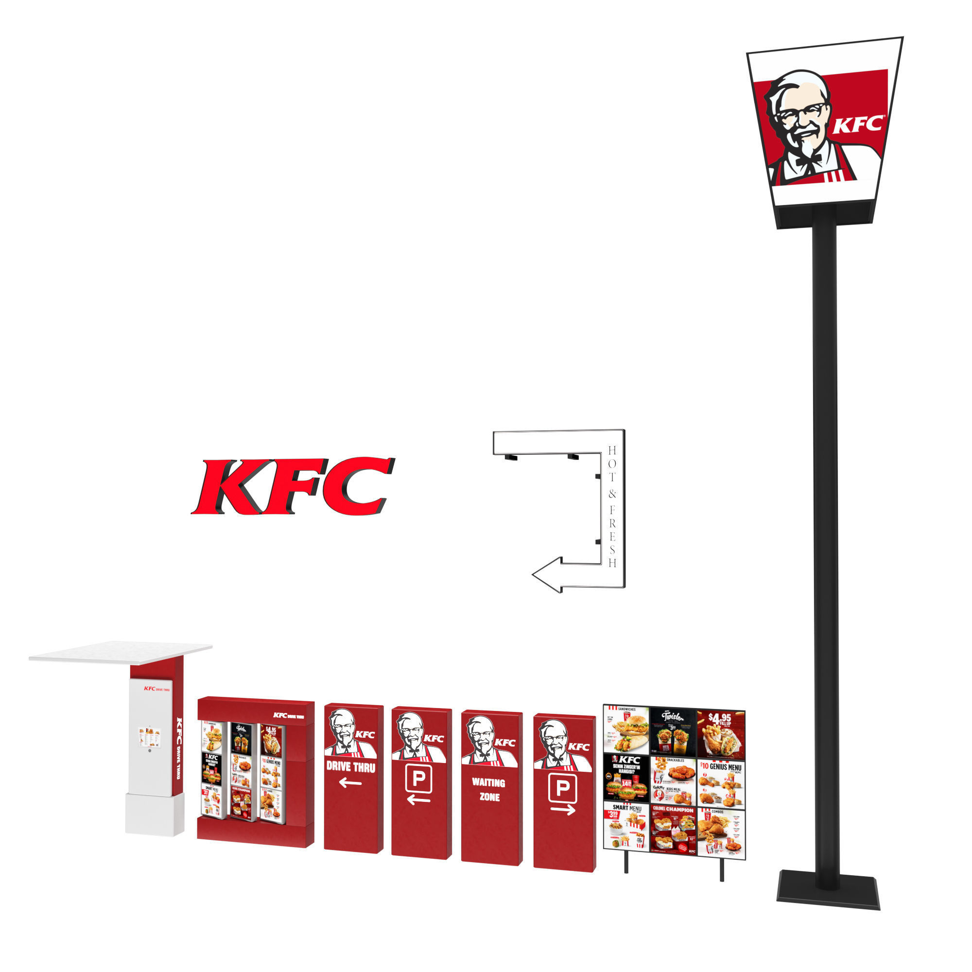 3D model KFC Element VR / AR / low-poly | CGTrader