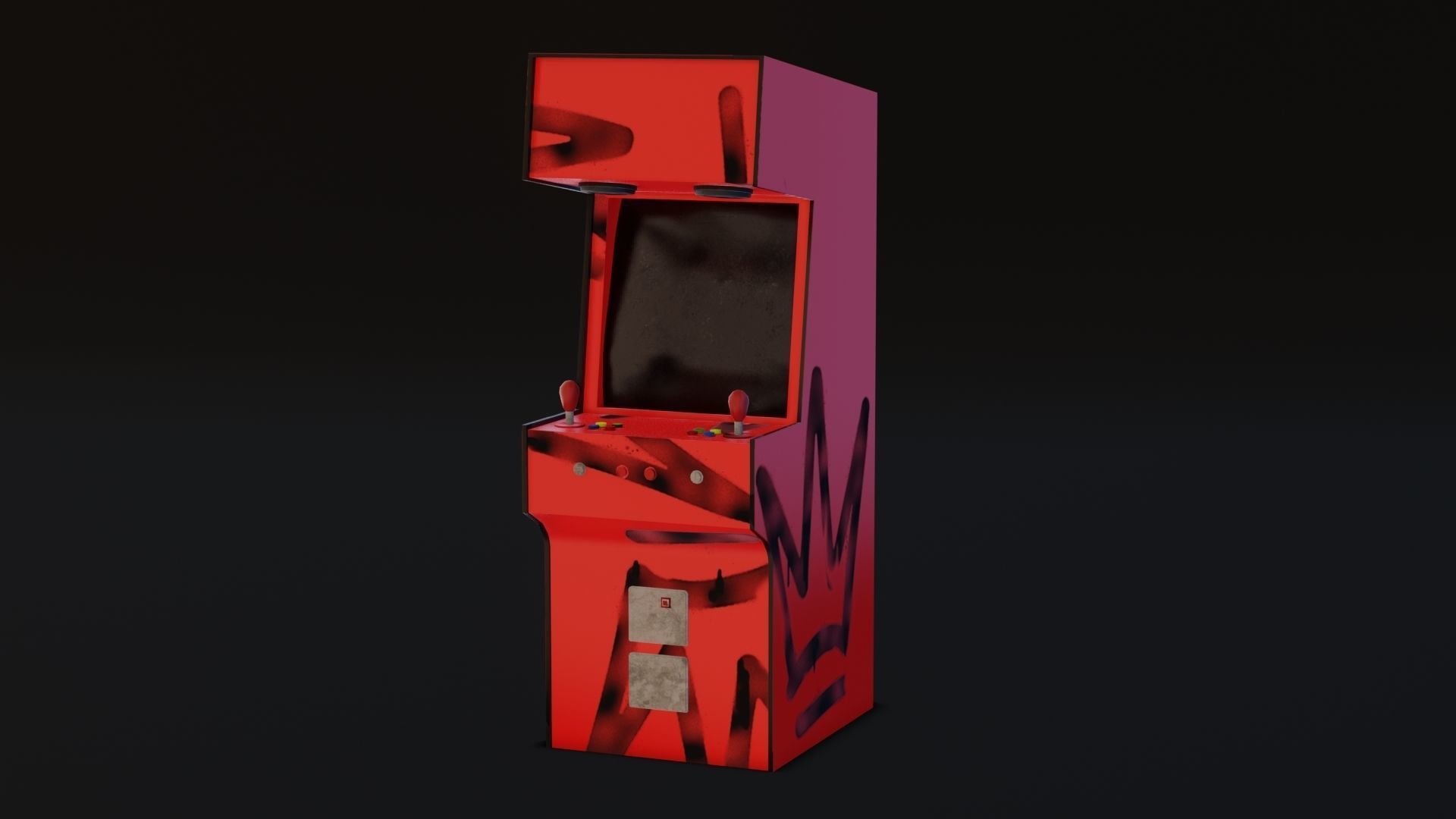 3D Retro Arcade Machine Low Poly PBR free VR / AR / low-poly 3D model ...