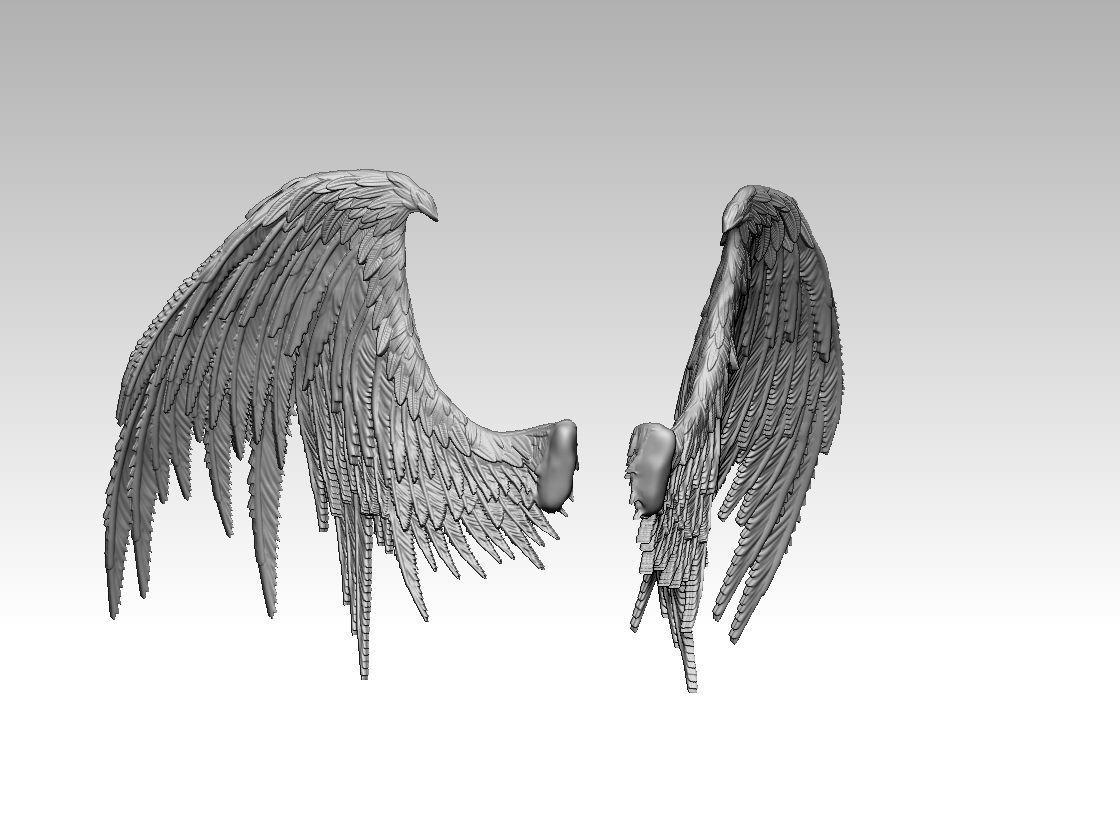 fallen angel wings 3D model 3D printable | CGTrader