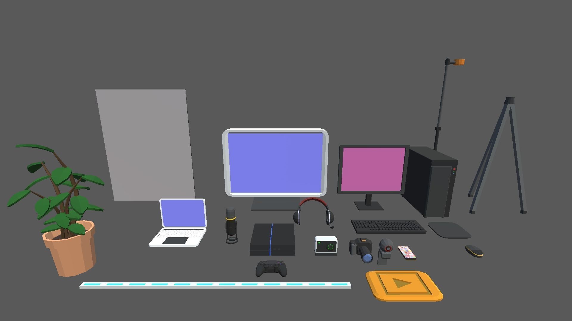 3D model 9t5 Low Poly Streamers VR / AR / low-poly rigged | CGTrader