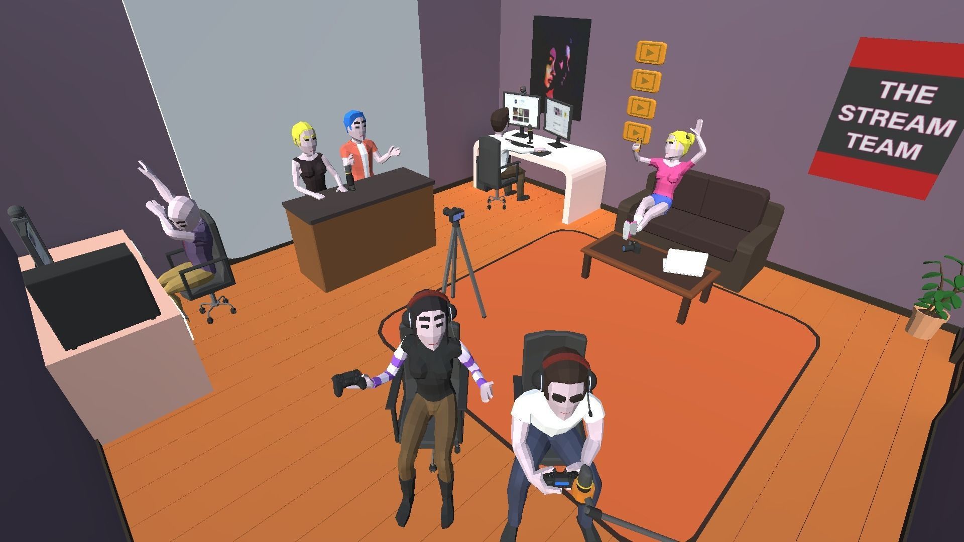 3D model 9t5 Low Poly Streamers VR / AR / low-poly rigged | CGTrader