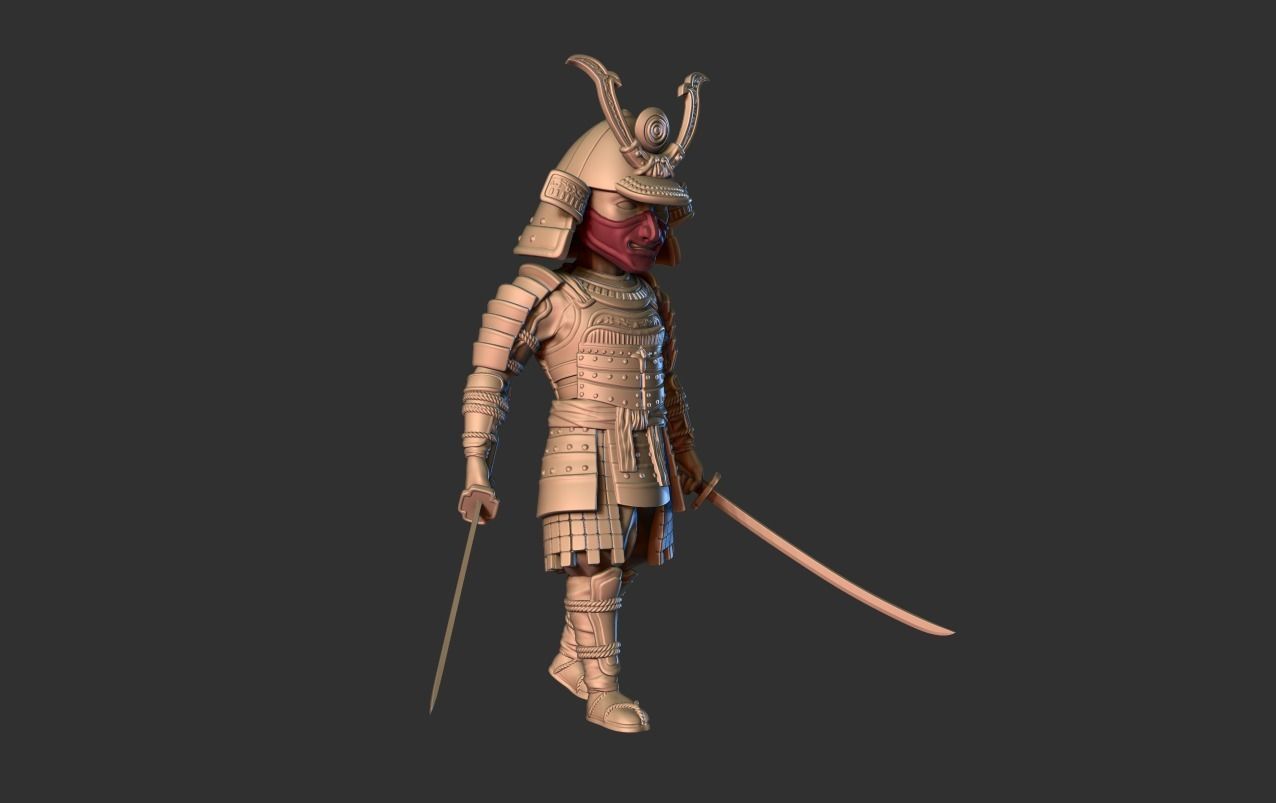 Samurai Miniature 3 -Mini Troop -3D print model 3D model 3D printable ...