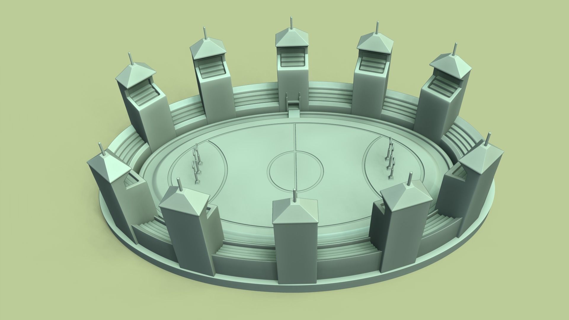 Hogwarts - Quidditch Field - STL Miniature - Harry Potter 3D model 3D ...