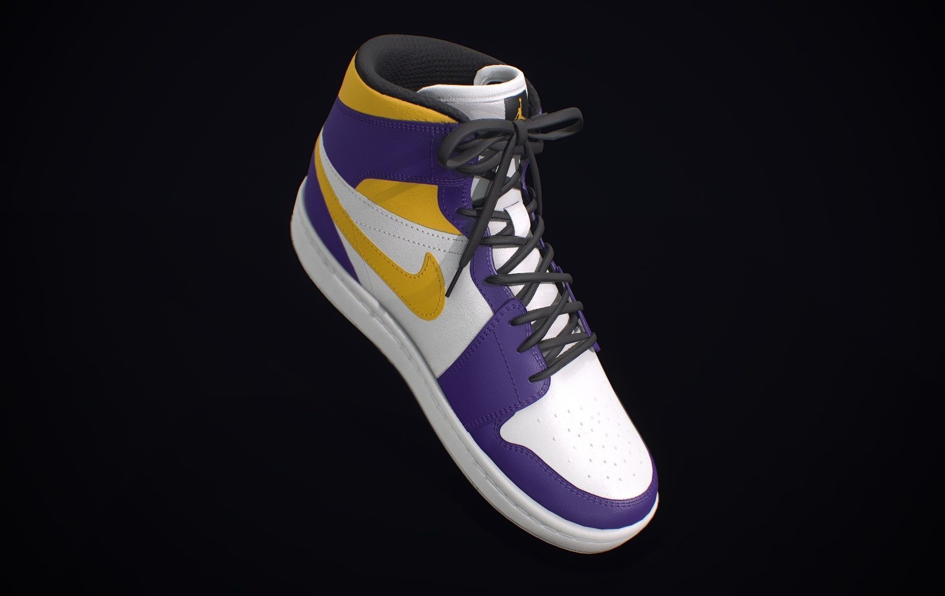3D model Nike Air Jordan Lakers VR / AR / low-poly | CGTrader