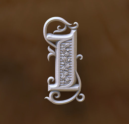 number 1 letter i 3D model 3D printable | CGTrader