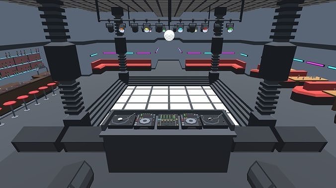 3D model 9t5 Low Poly Nightclub VR / AR / low-poly | CGTrader