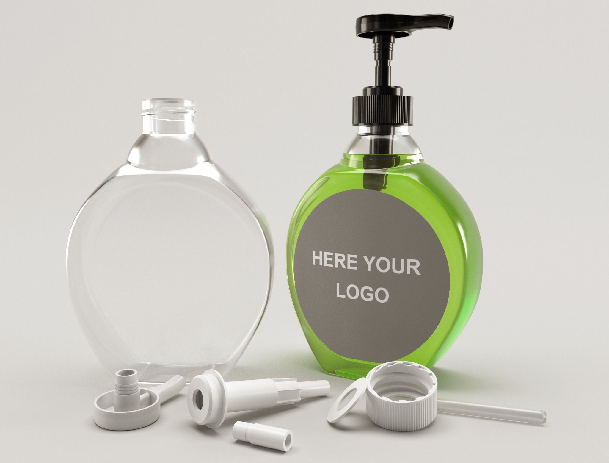 plastic liquid dispenser bottles 3D model | CGTrader