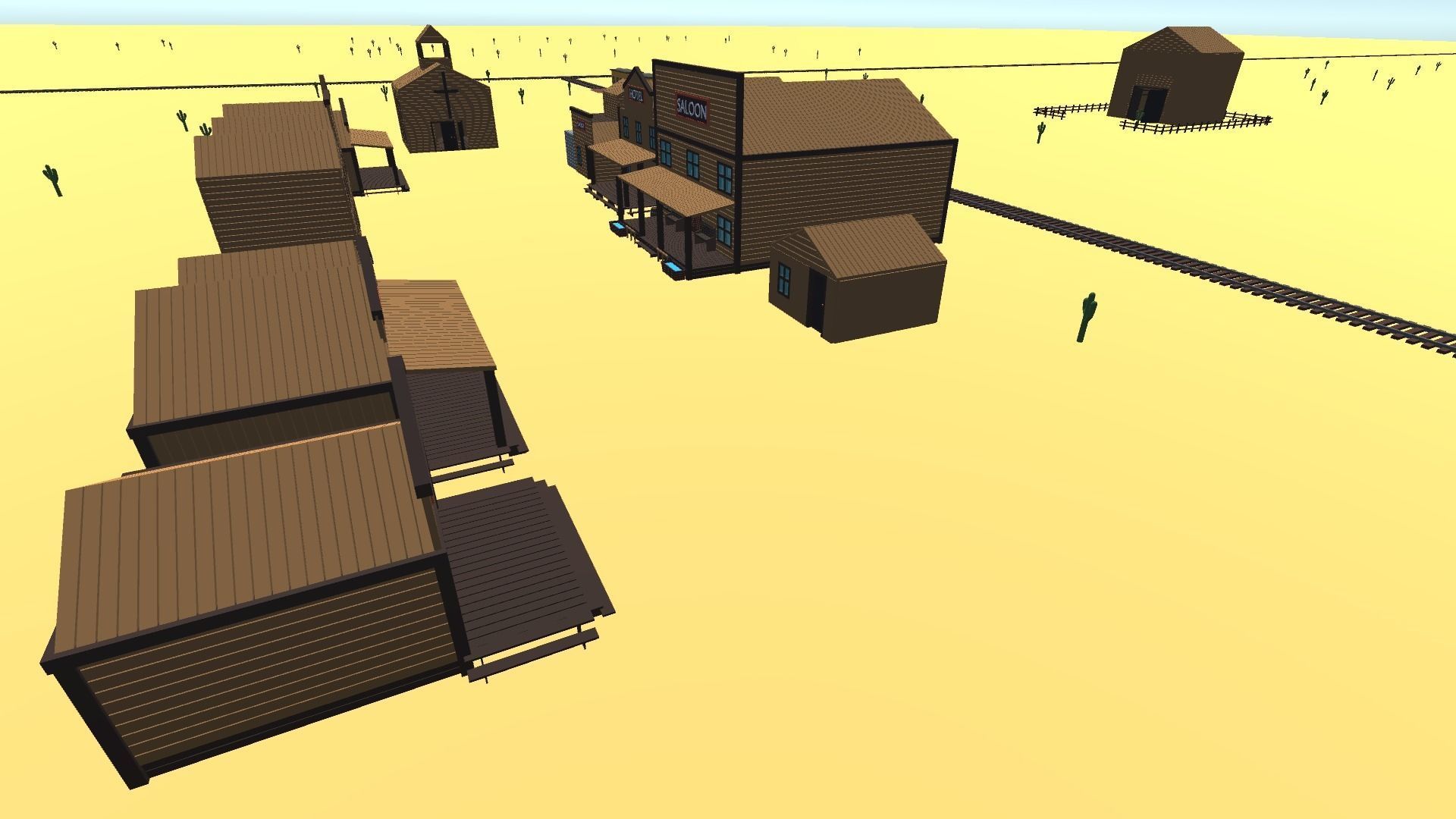 3D model 9t5 Low Poly Western VR / AR / low-poly | CGTrader