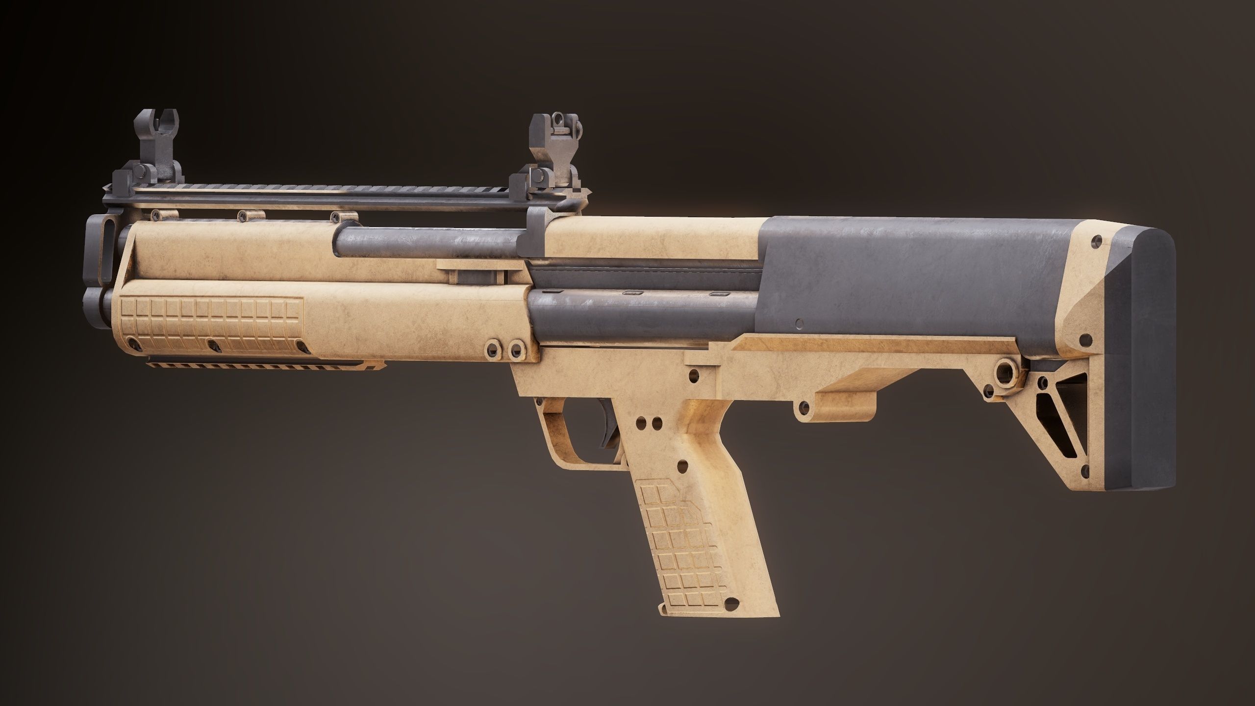 3D model Kal-Tec KSG PBR Rigged VR / AR / low-poly | CGTrader