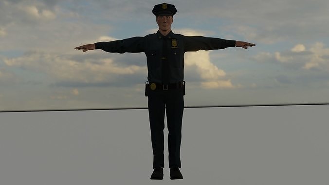 3D model police low poly 3d model for gameing VR / AR / low-poly | CGTrader