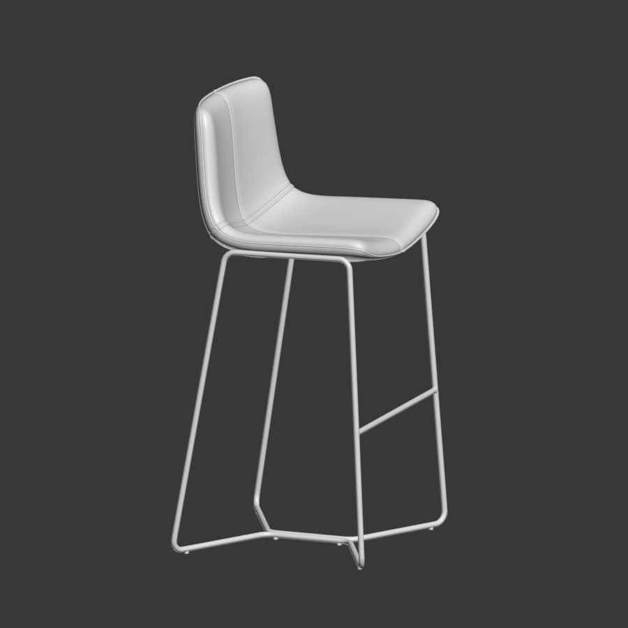 Slope Leather Bar Counter Stools West elm 3D model | CGTrader