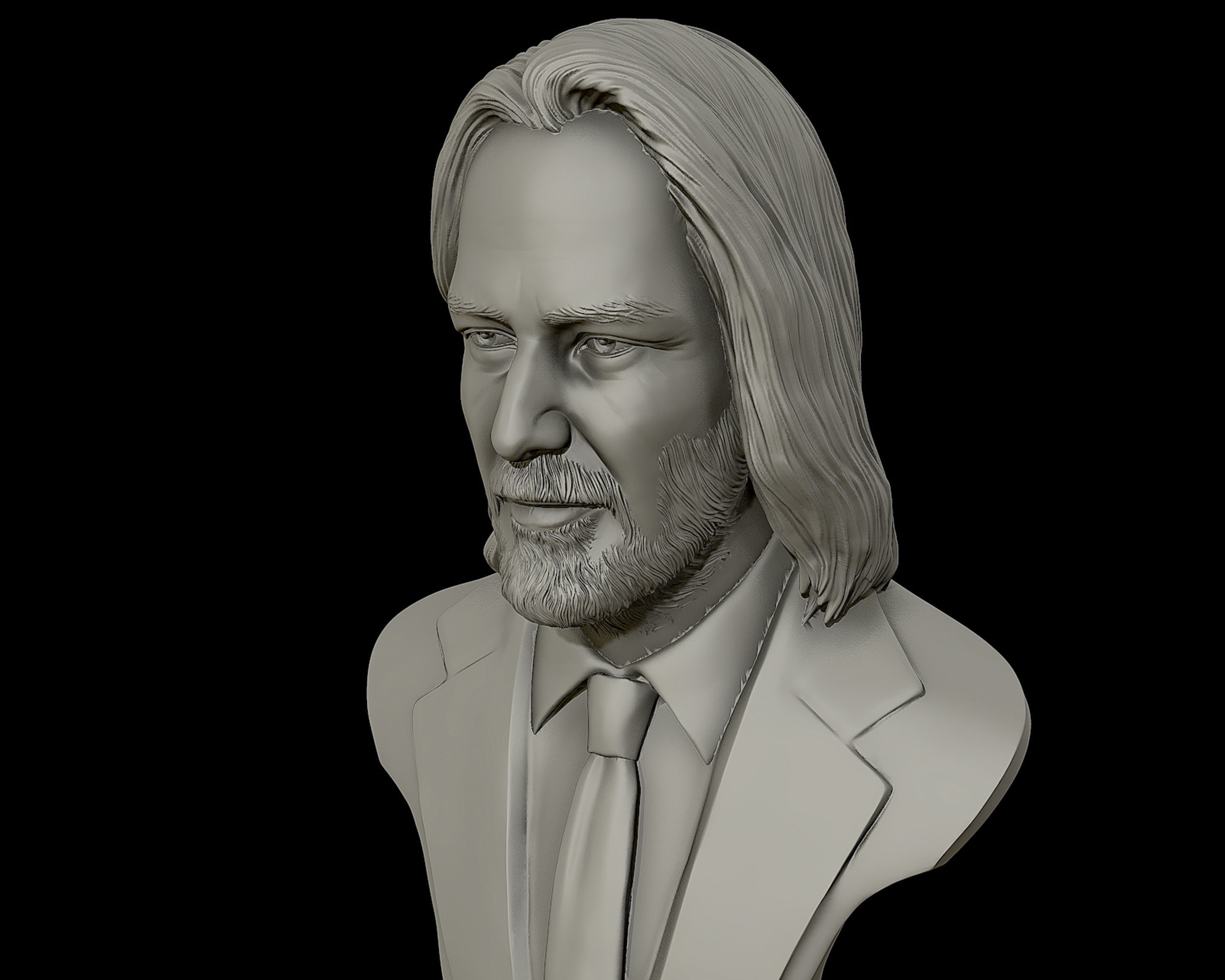 Keanu Reeves 3D portrait sculpture 3D model 3D printable | CGTrader
