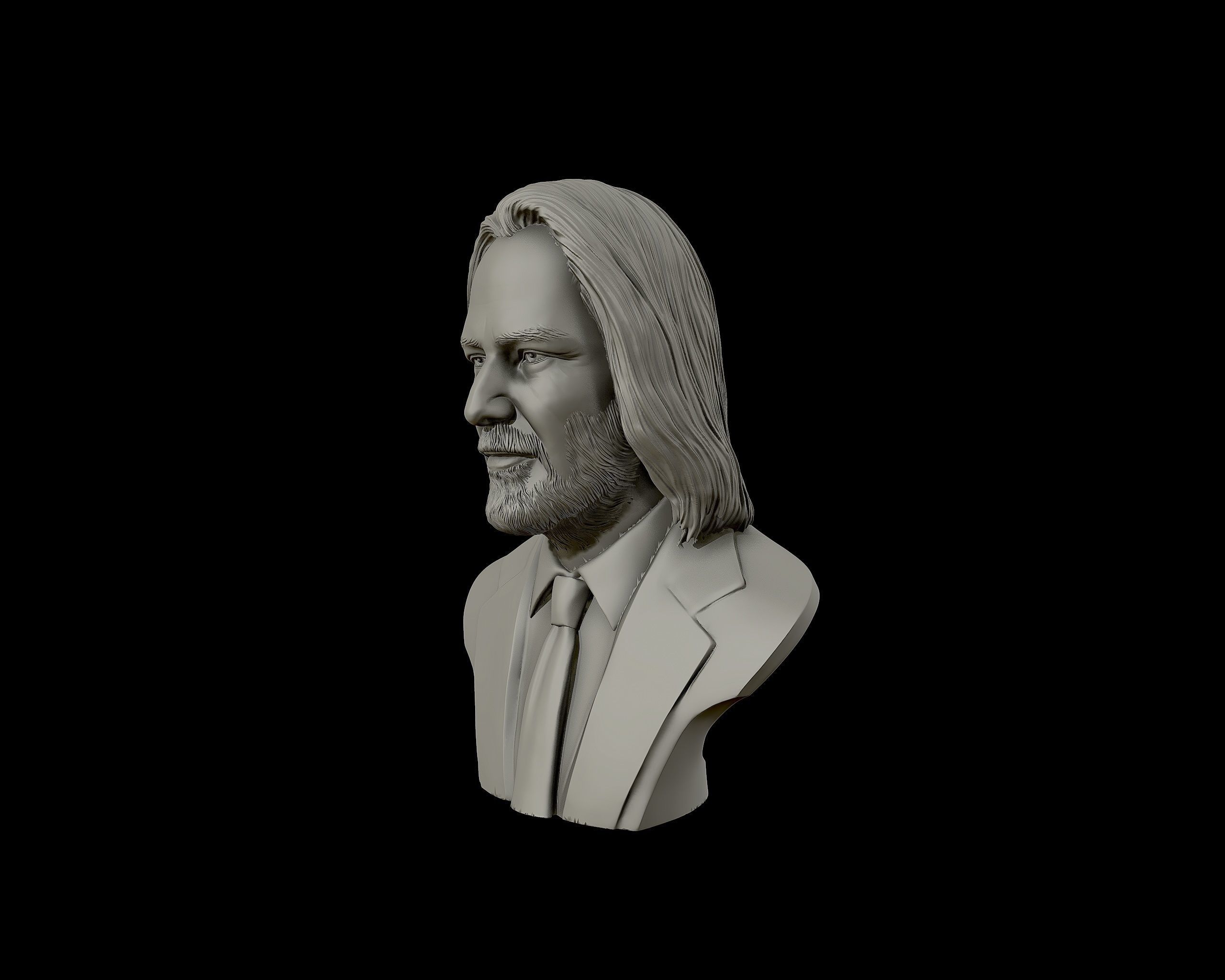 Keanu Reeves 3D portrait sculpture 3D model 3D printable | CGTrader