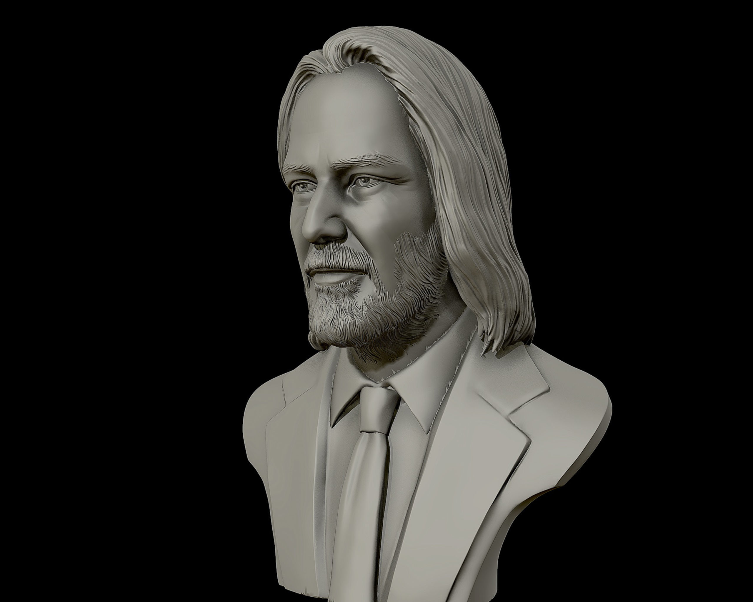 Keanu Reeves 3D portrait sculpture 3D model 3D printable | CGTrader