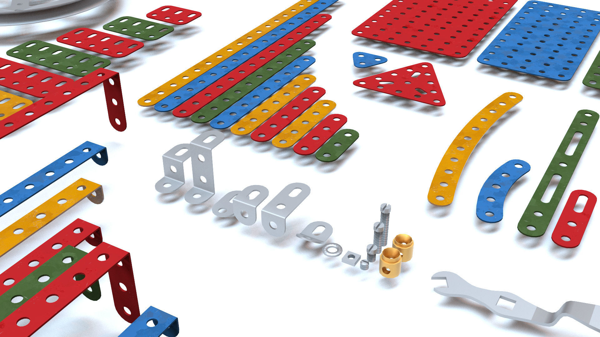 Meccano Parts free 3D model | CGTrader