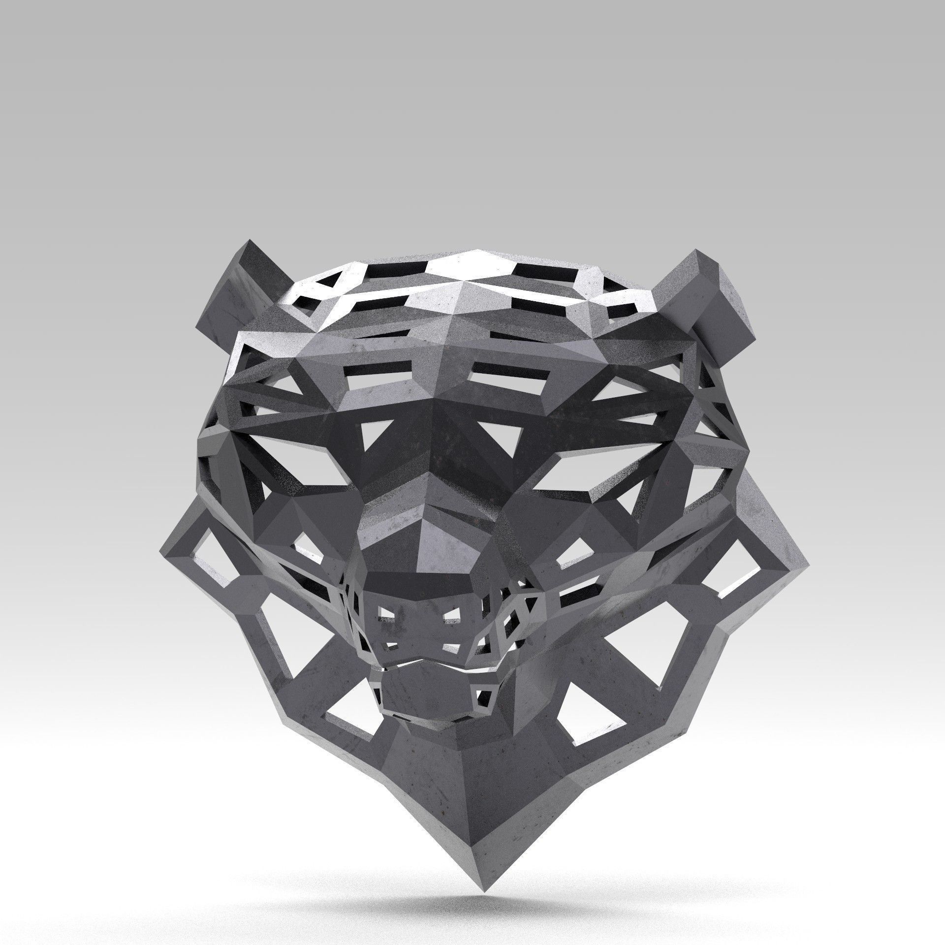3D model of a polygonal head of a leopard 3D model 3D printable | CGTrader
