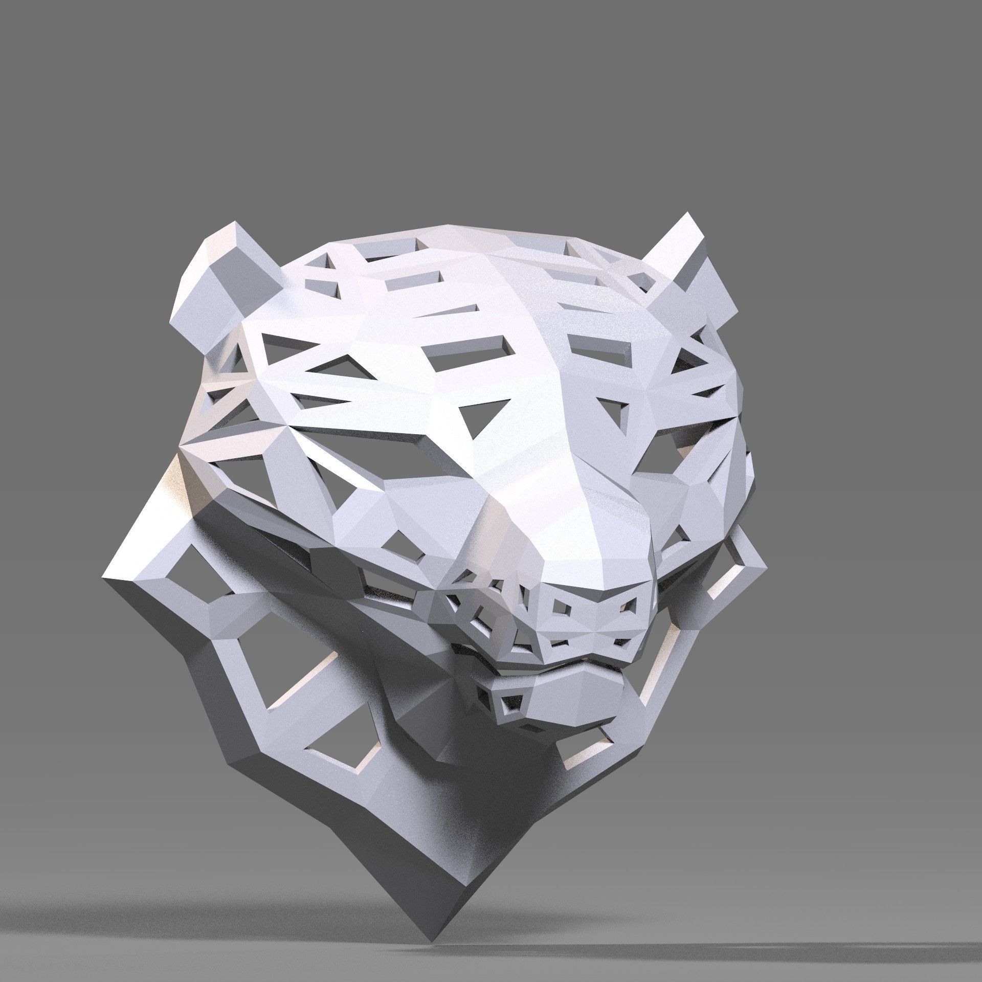 3D model of a polygonal head of a leopard 3D model 3D printable | CGTrader