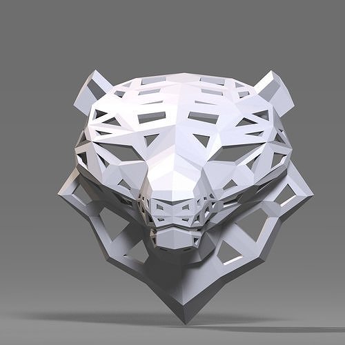 3D model of a polygonal head of a leopard 3D model 3D printable | CGTrader