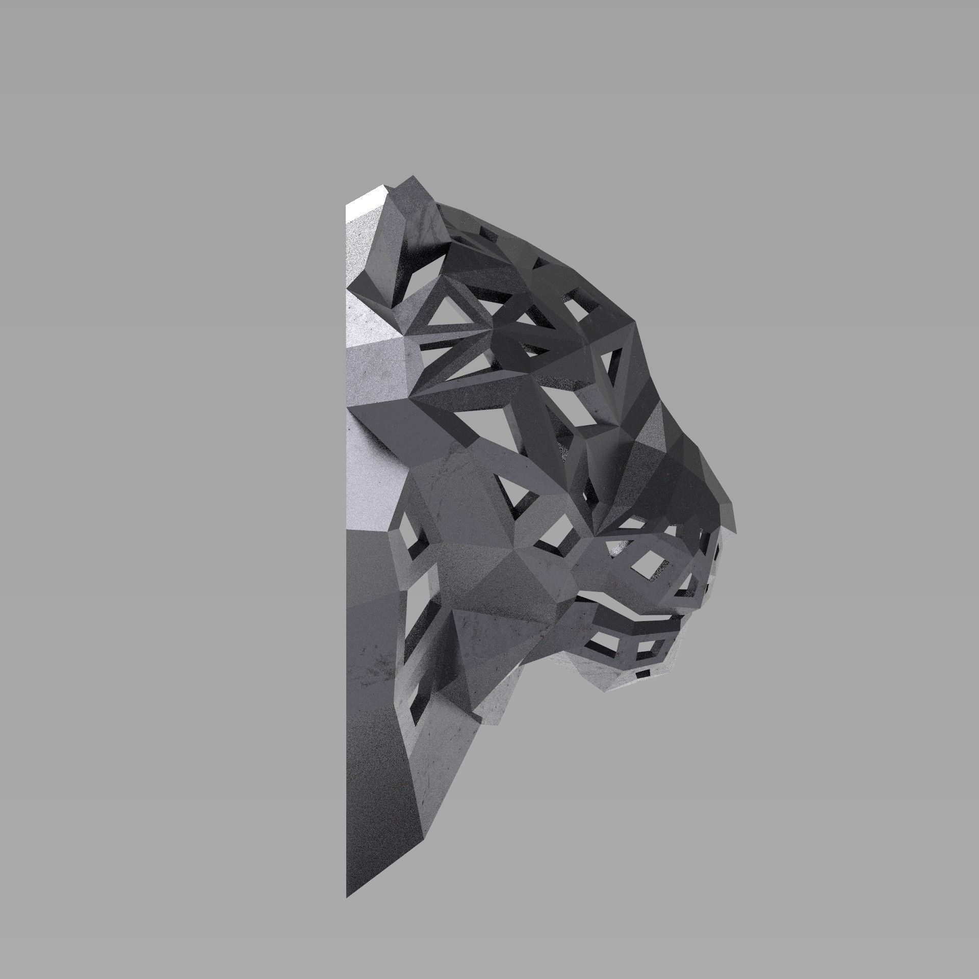 3D model of a polygonal head of a leopard 3D model 3D printable | CGTrader