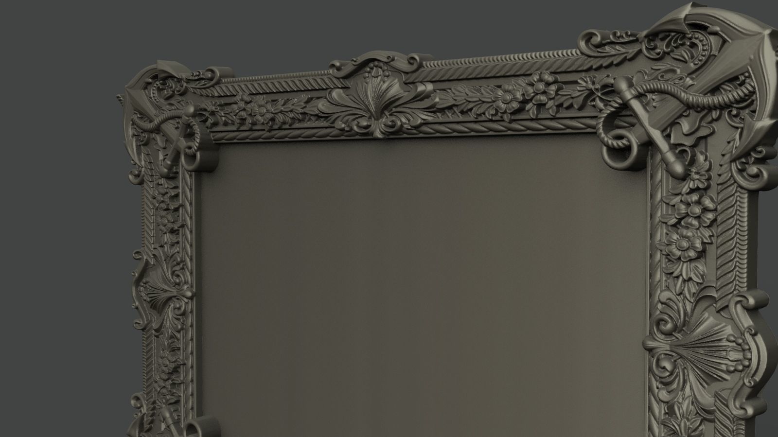 Mirror Frame with anchor 3D model 3D printable | CGTrader