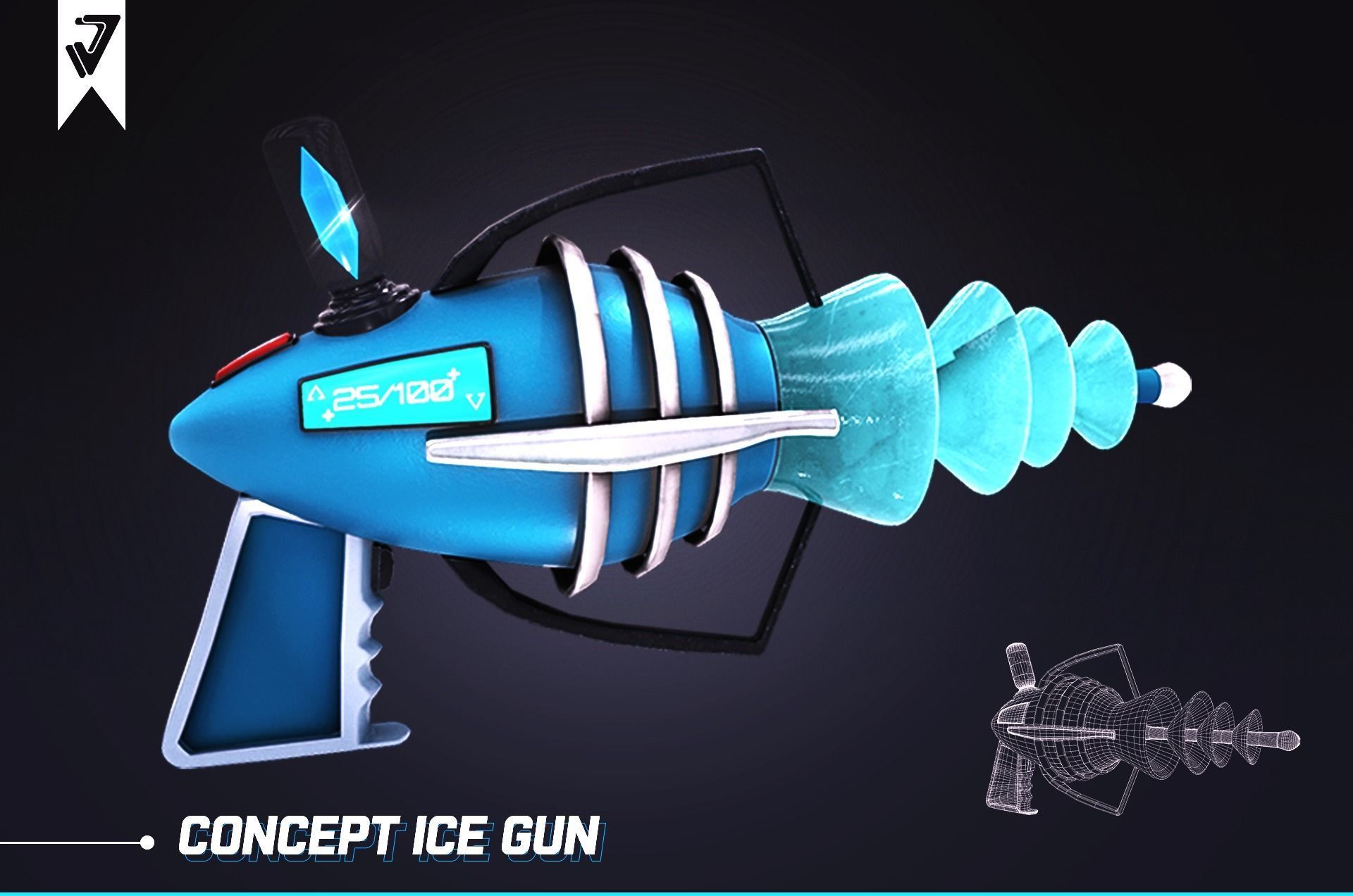 Concept Ice Gun Game Ready 3D model | CGTrader