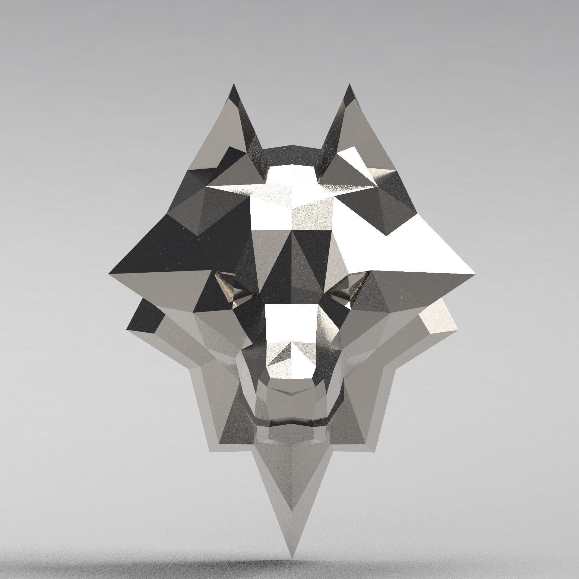 3D Printable polygonal wolf head model 3D model 3D printable | CGTrader