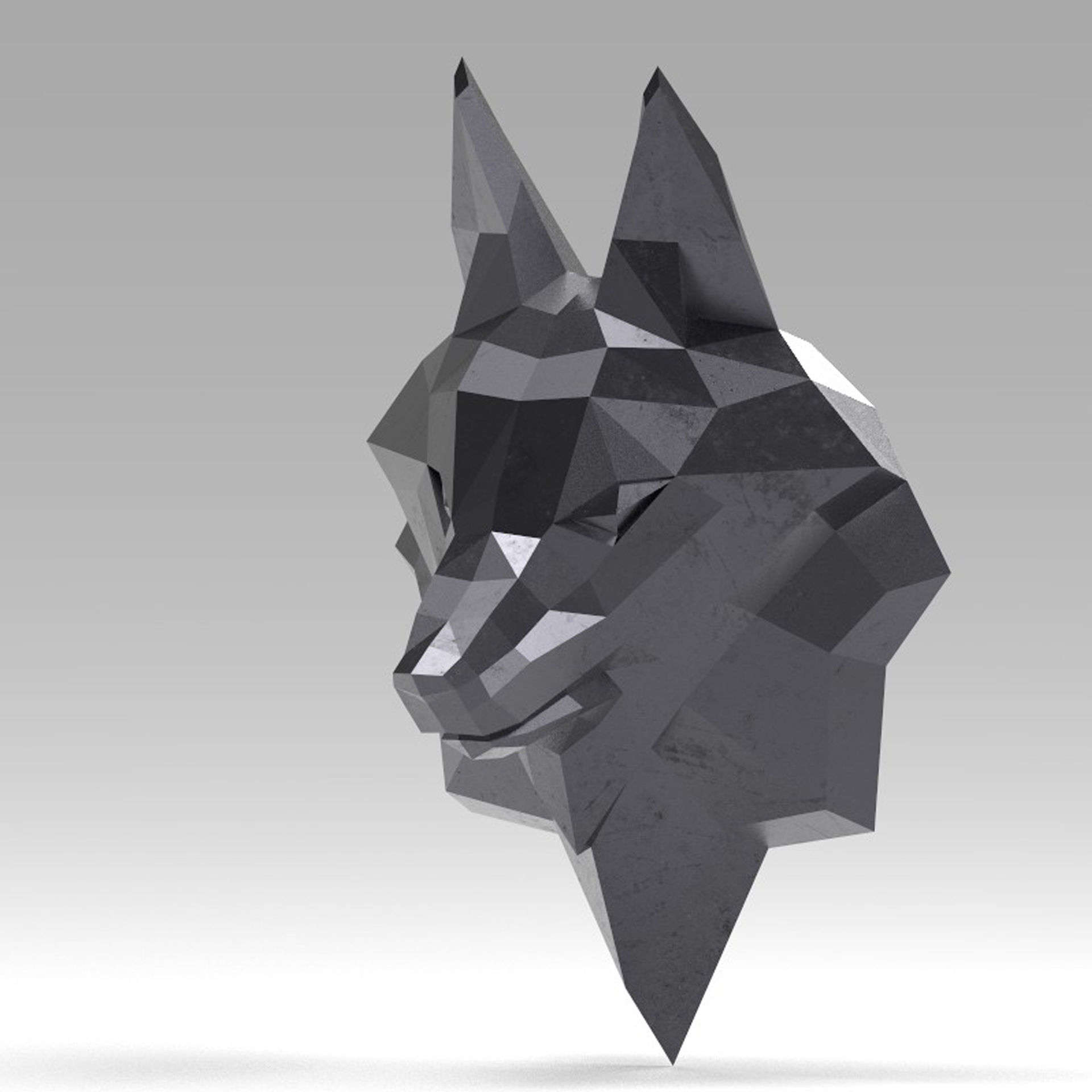 3D Printable polygonal fox head model 3D model 3D printable | CGTrader