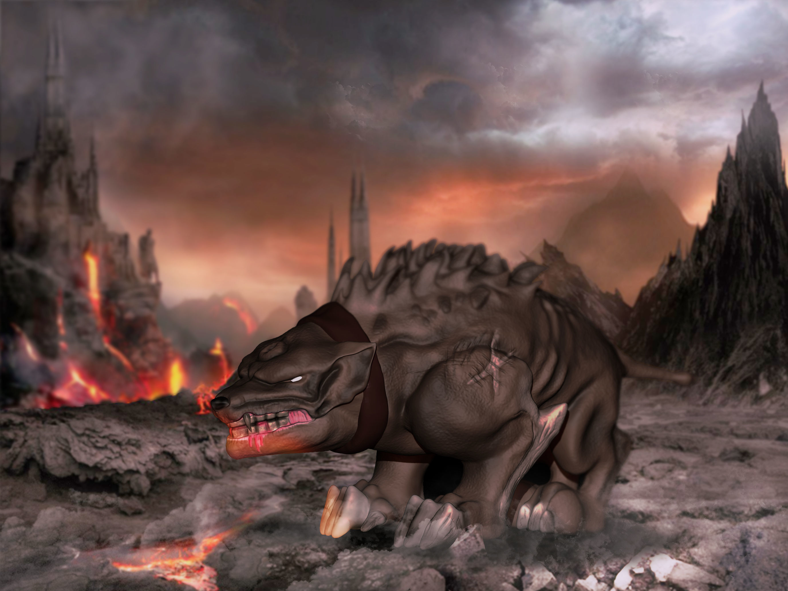 Cerberus one head 3D model | CGTrader