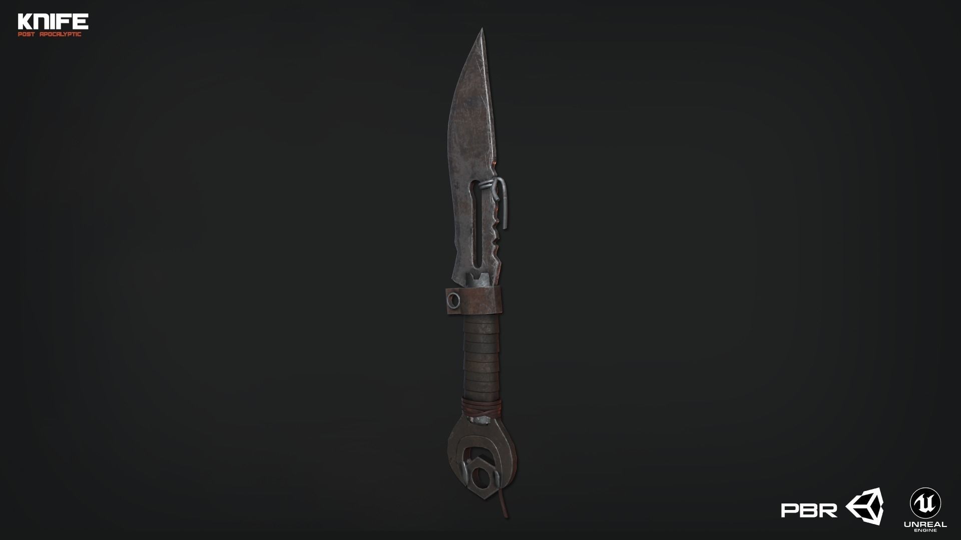 3D model Post-Apocalyptic Knife Weapon Low Poly VR / AR / low-poly ...