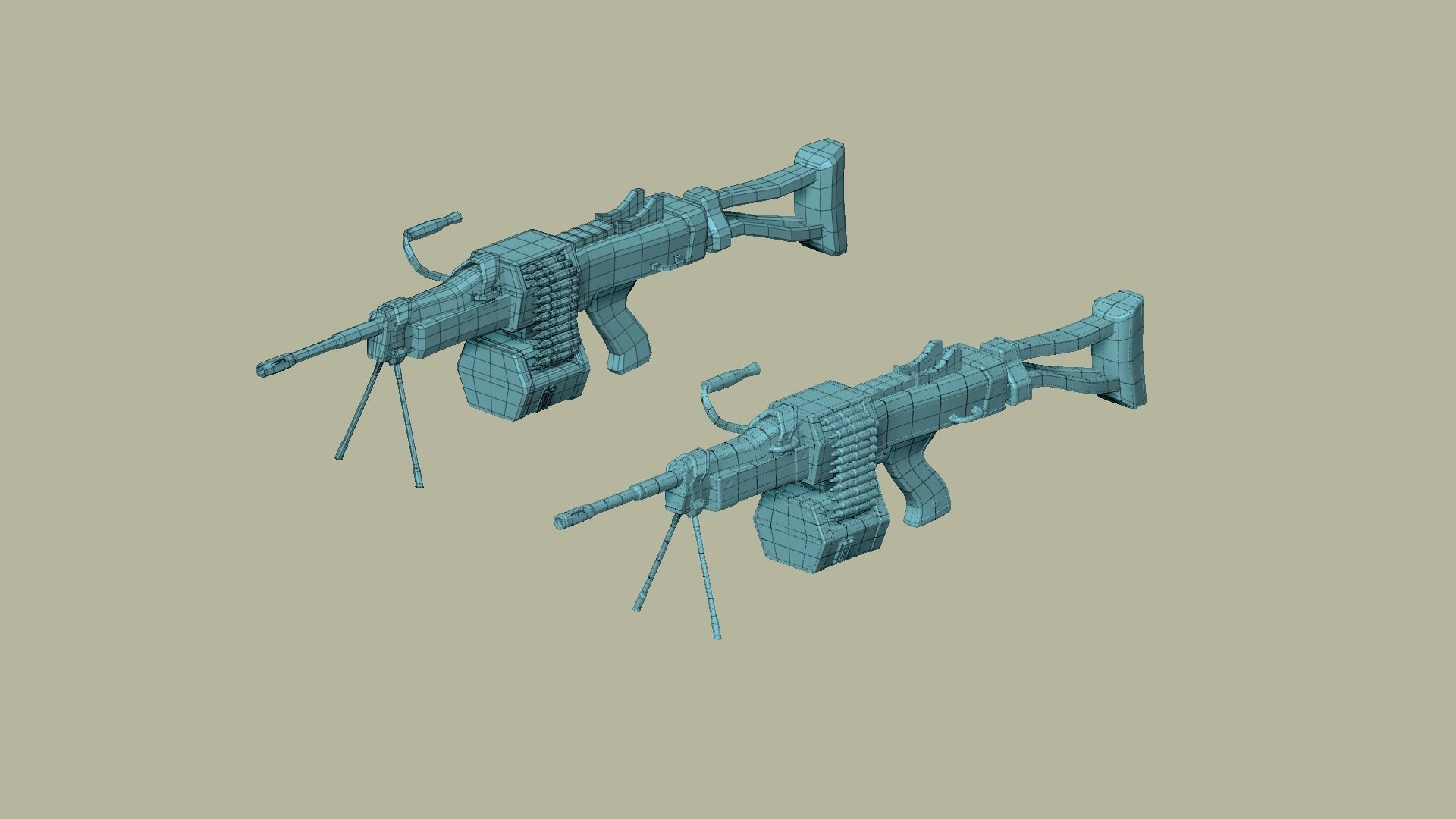 3D model Sci-Fi Negev - Desert - -Machine Gun - Weaponry VR / AR / low ...