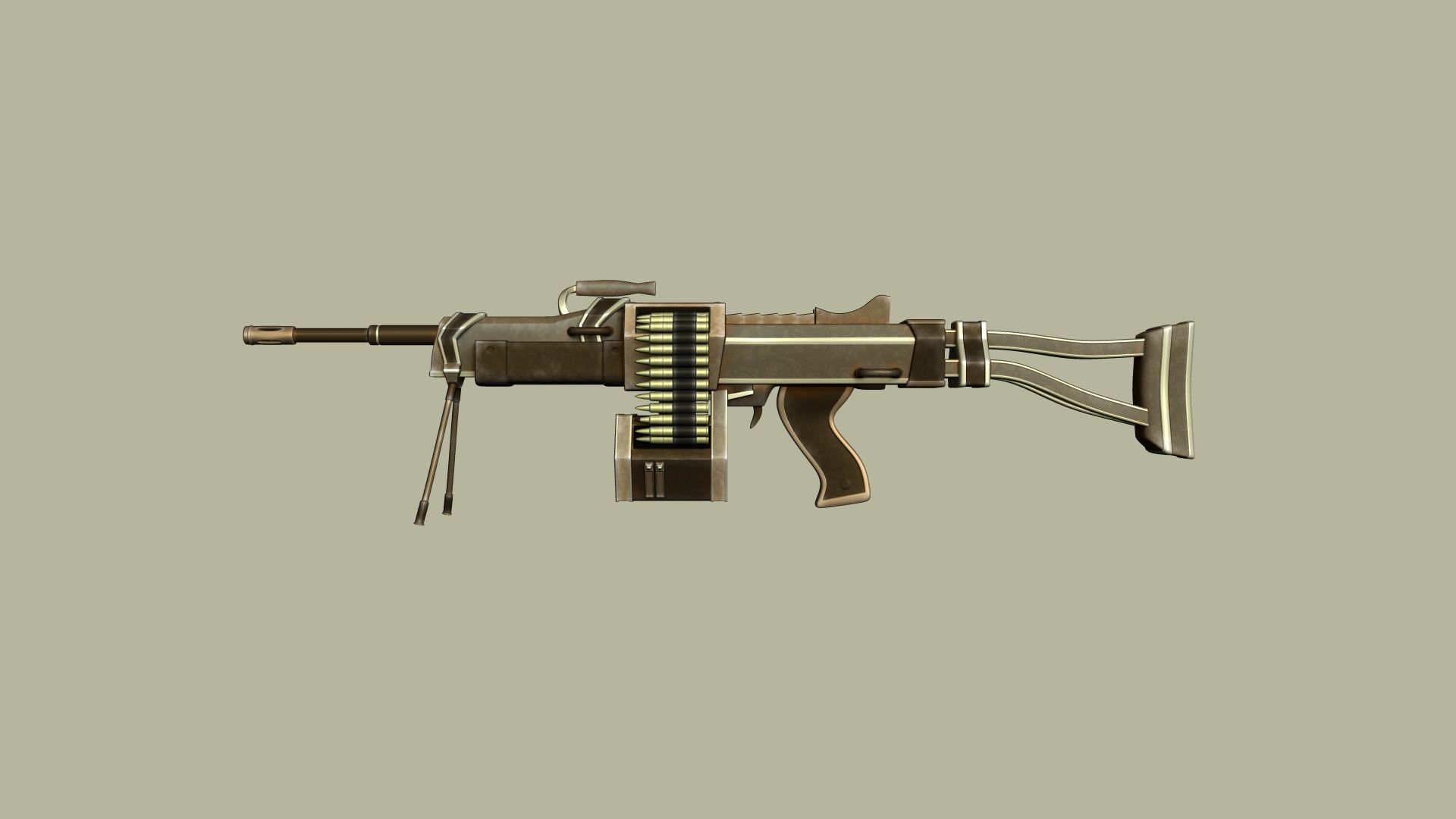 3D model Sci-Fi Negev - Desert - -Machine Gun - Weaponry VR / AR / low ...