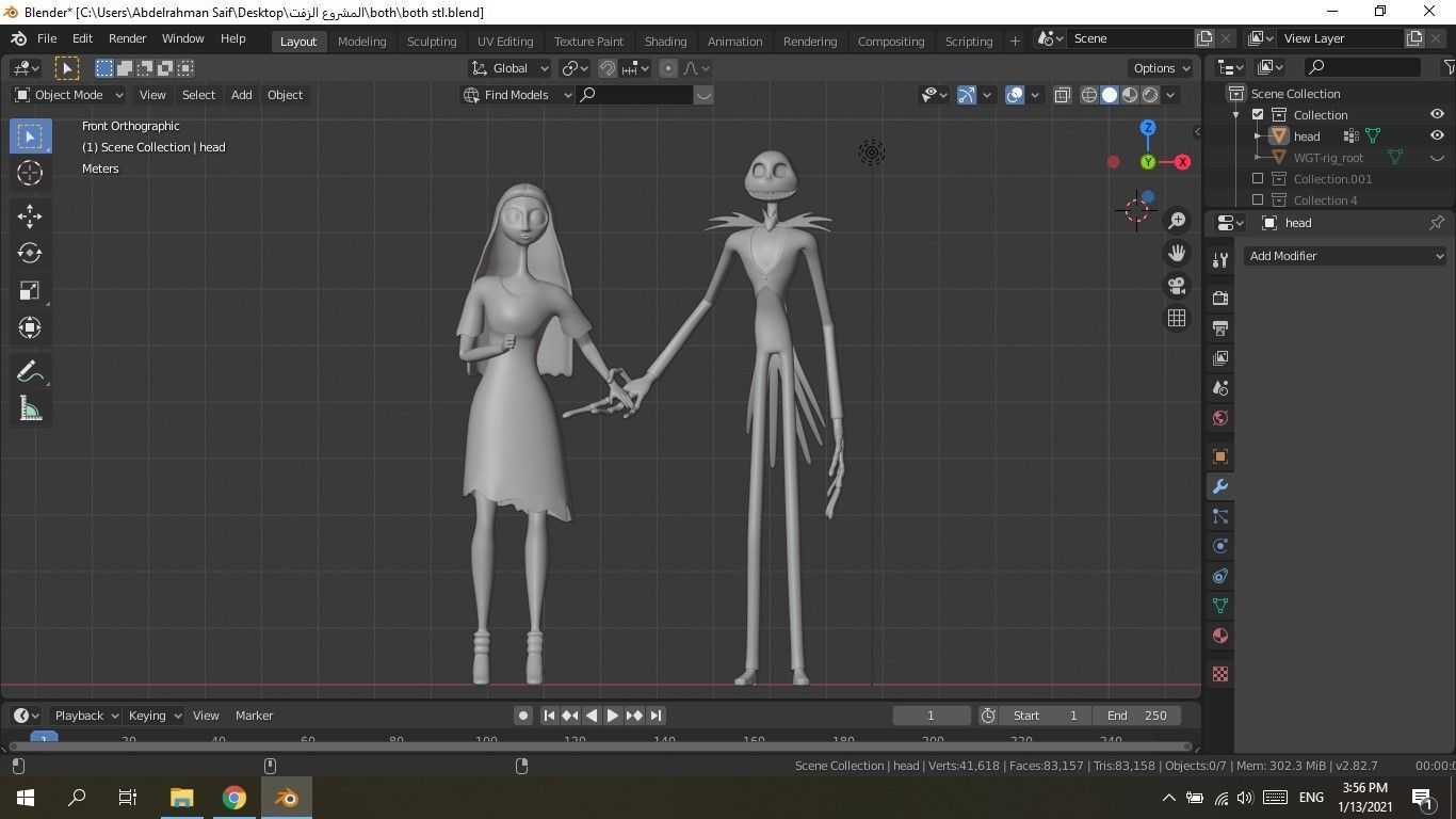 Jack Skellington and sally 3d printing Before Christmas 3D model 3D ...