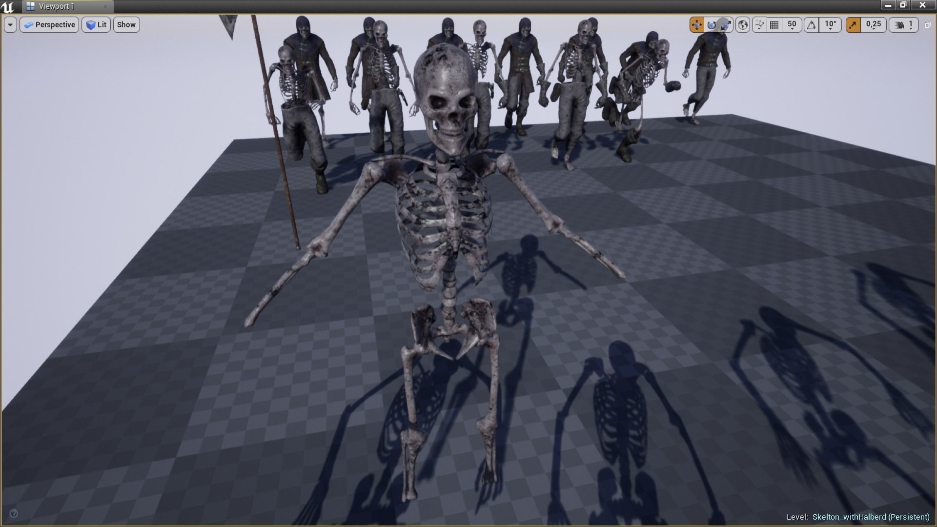 3D model Skeleton withHalberd VR / AR / low-poly | CGTrader