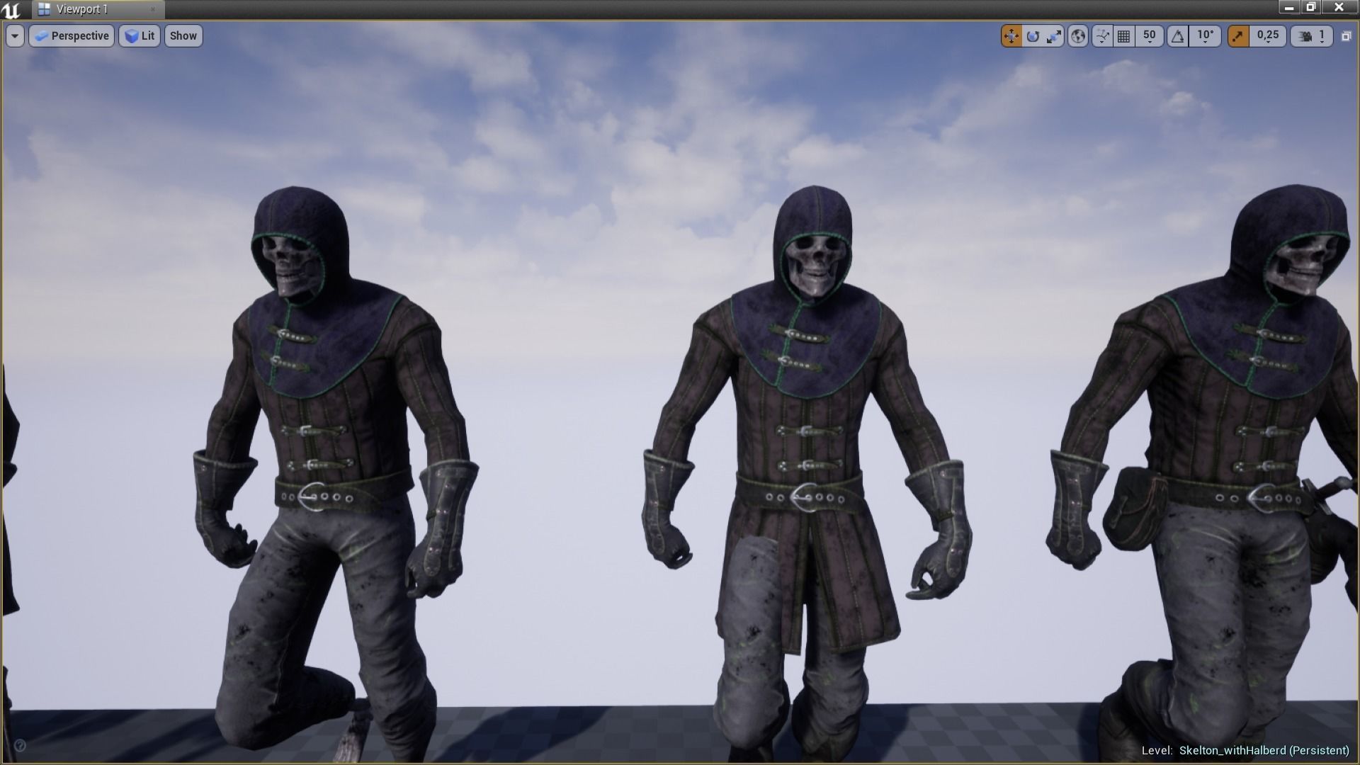 3D model Skeleton withHalberd VR / AR / low-poly | CGTrader