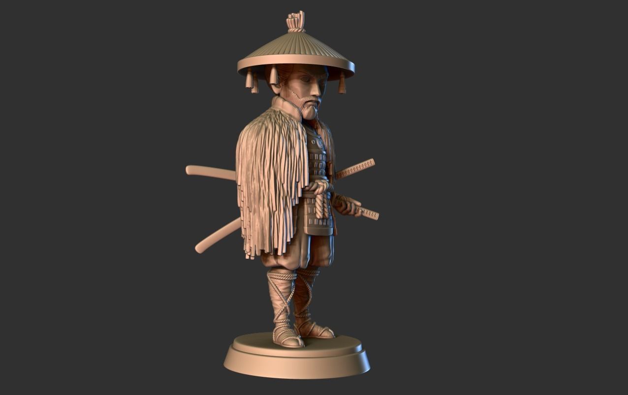 Samurai Miniature 5 -Mini Troop -3D print model 3D model 3D printable ...