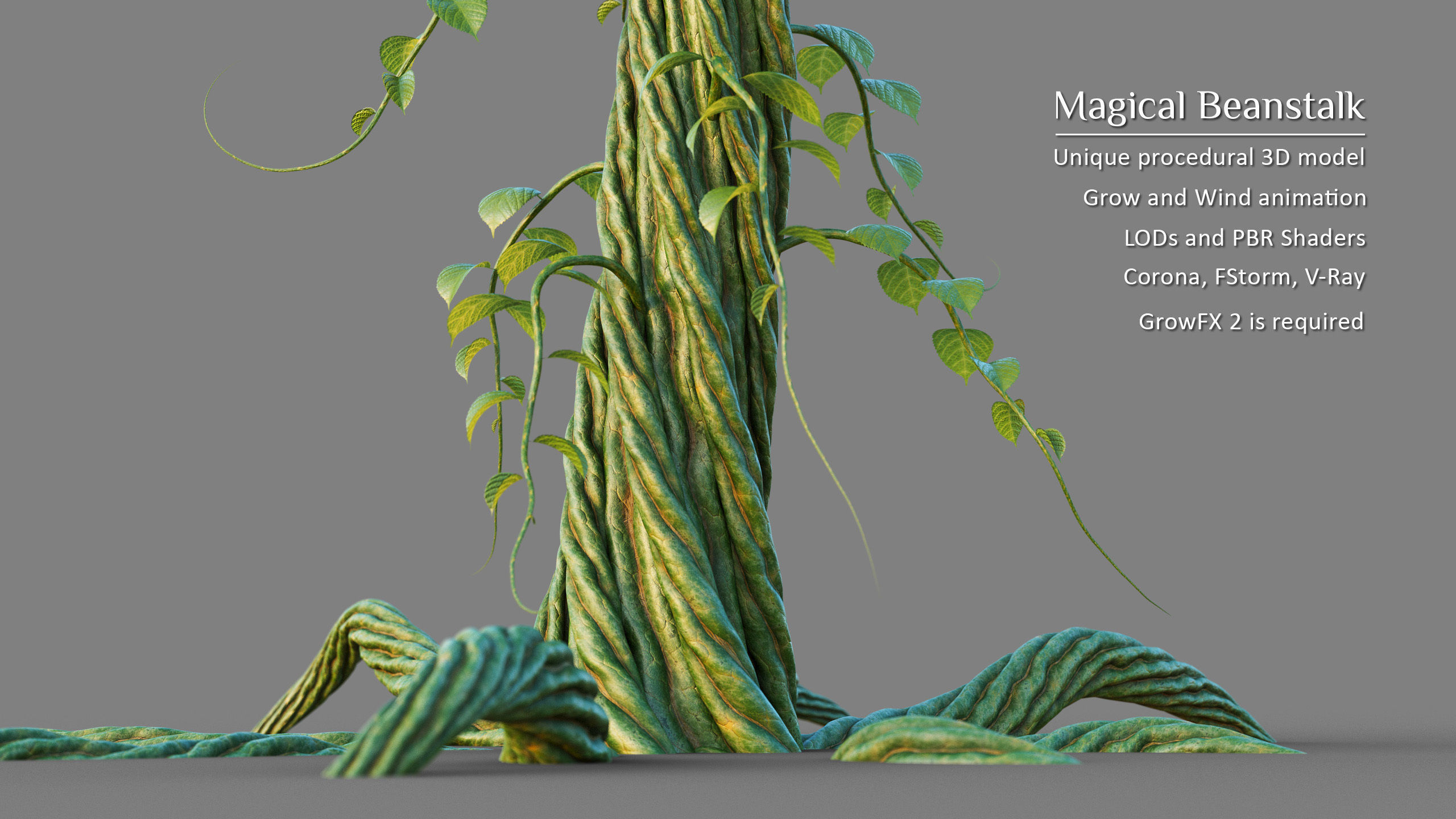 3D model Amimated Magical Beanstalk | CGTrader
