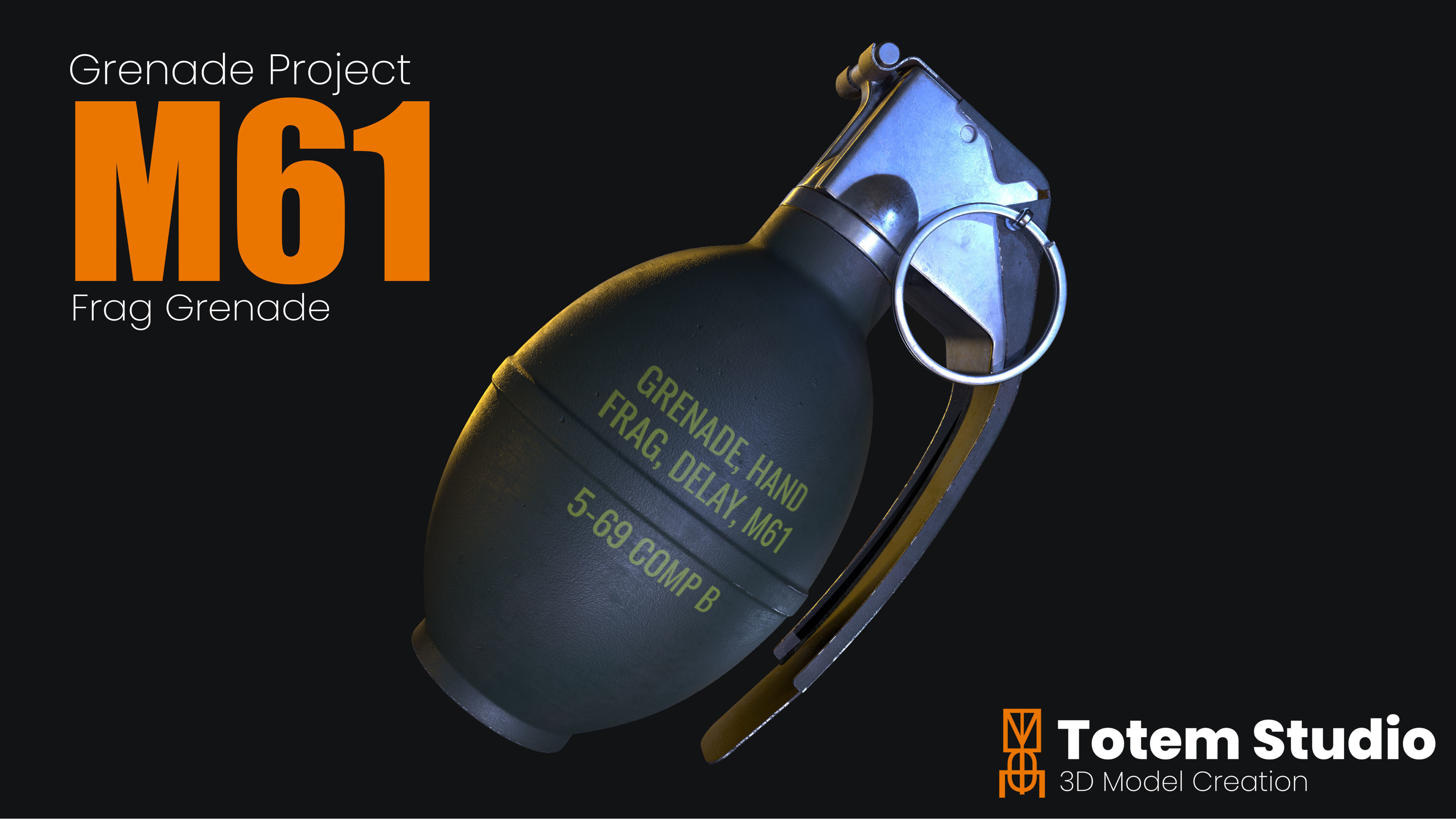 3D model M61 Frag Grenade VR / AR / low-poly | CGTrader
