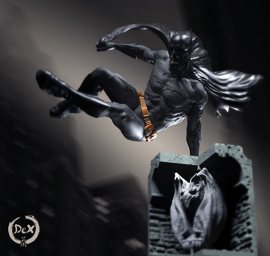 Batman Dinamic Pose 1-4 scale 3D model 3D printable | CGTrader