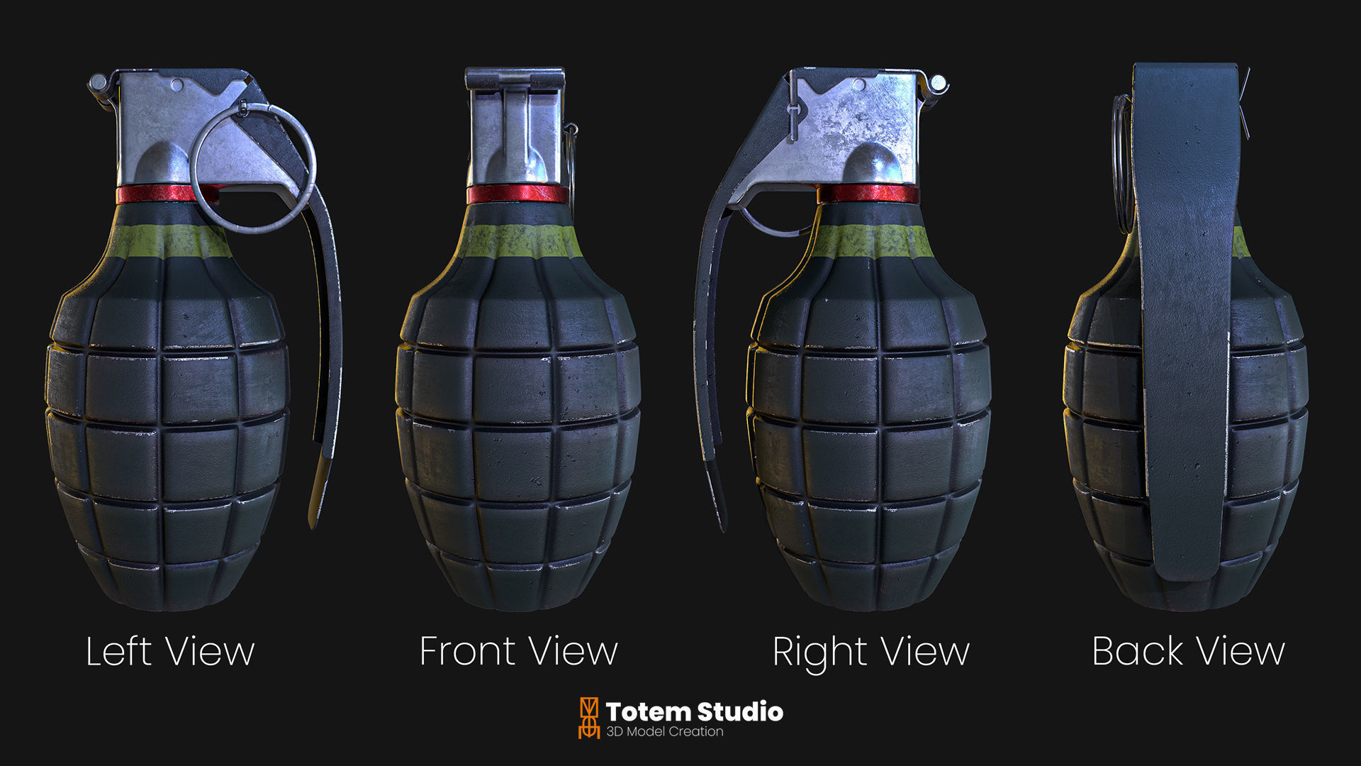 3D model MK 2 Frag Grenade VR / AR / low-poly | CGTrader