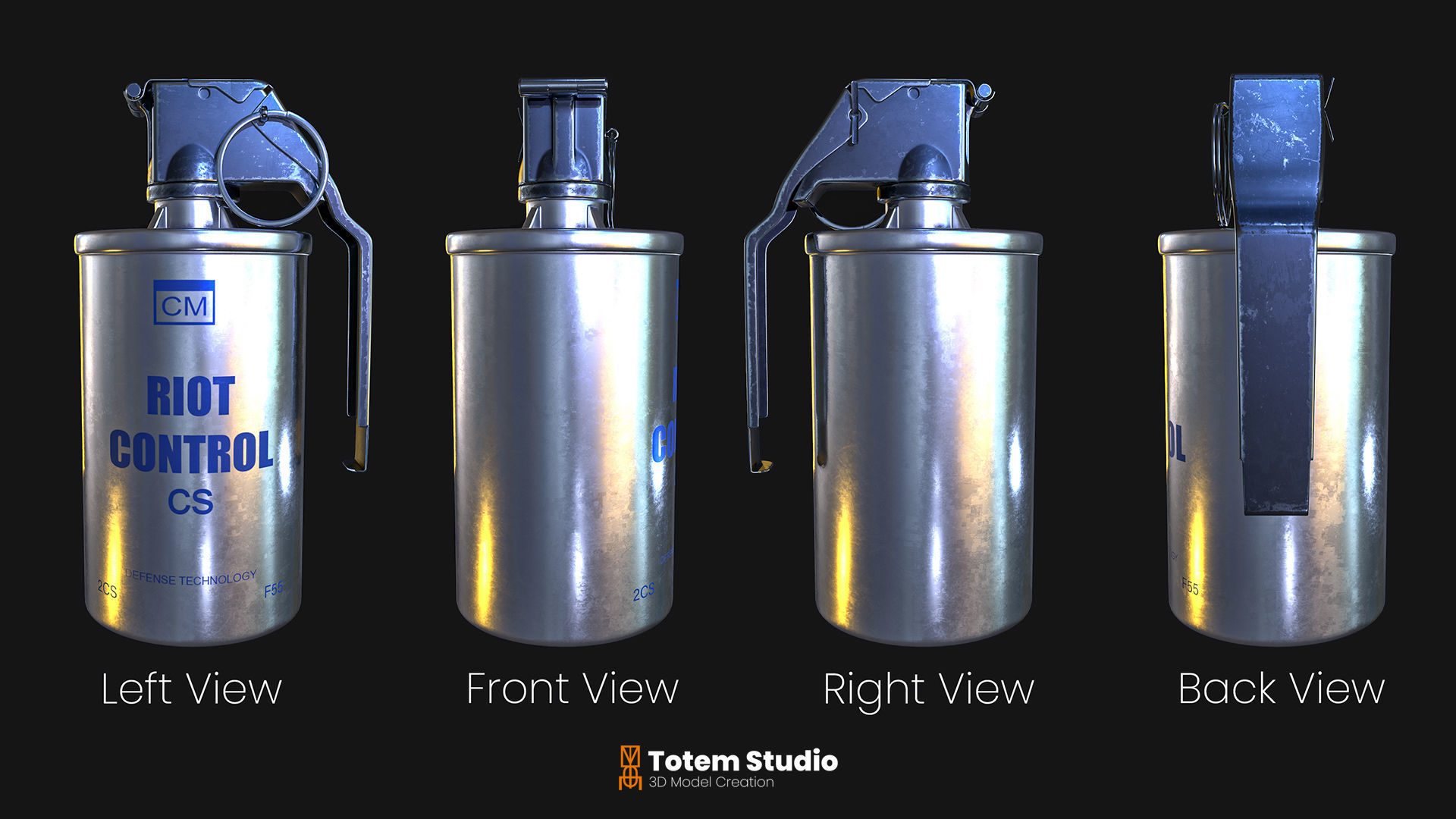 3D model Tear Gas Grenade Riot Control VR / AR / low-poly | CGTrader