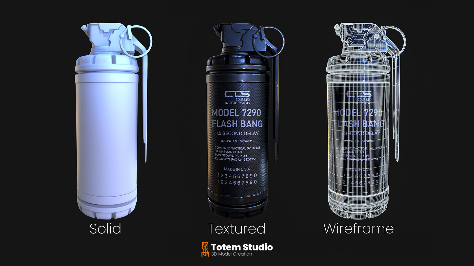3D model CTS 7290 Flash Grenade VR / AR / low-poly | CGTrader