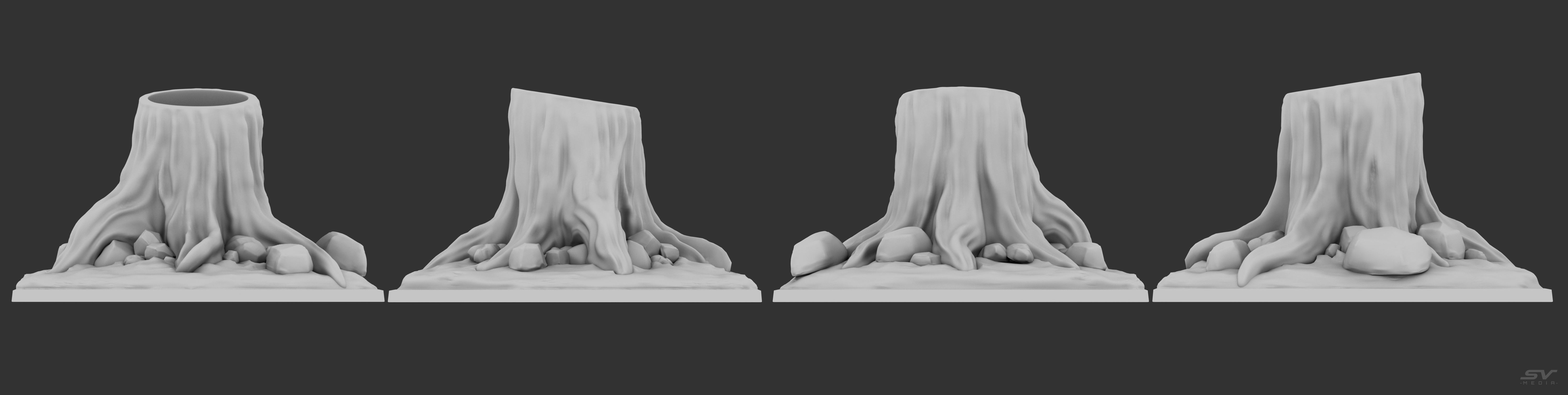Tree Trunk Pen Stand 3D model 3D printable | CGTrader