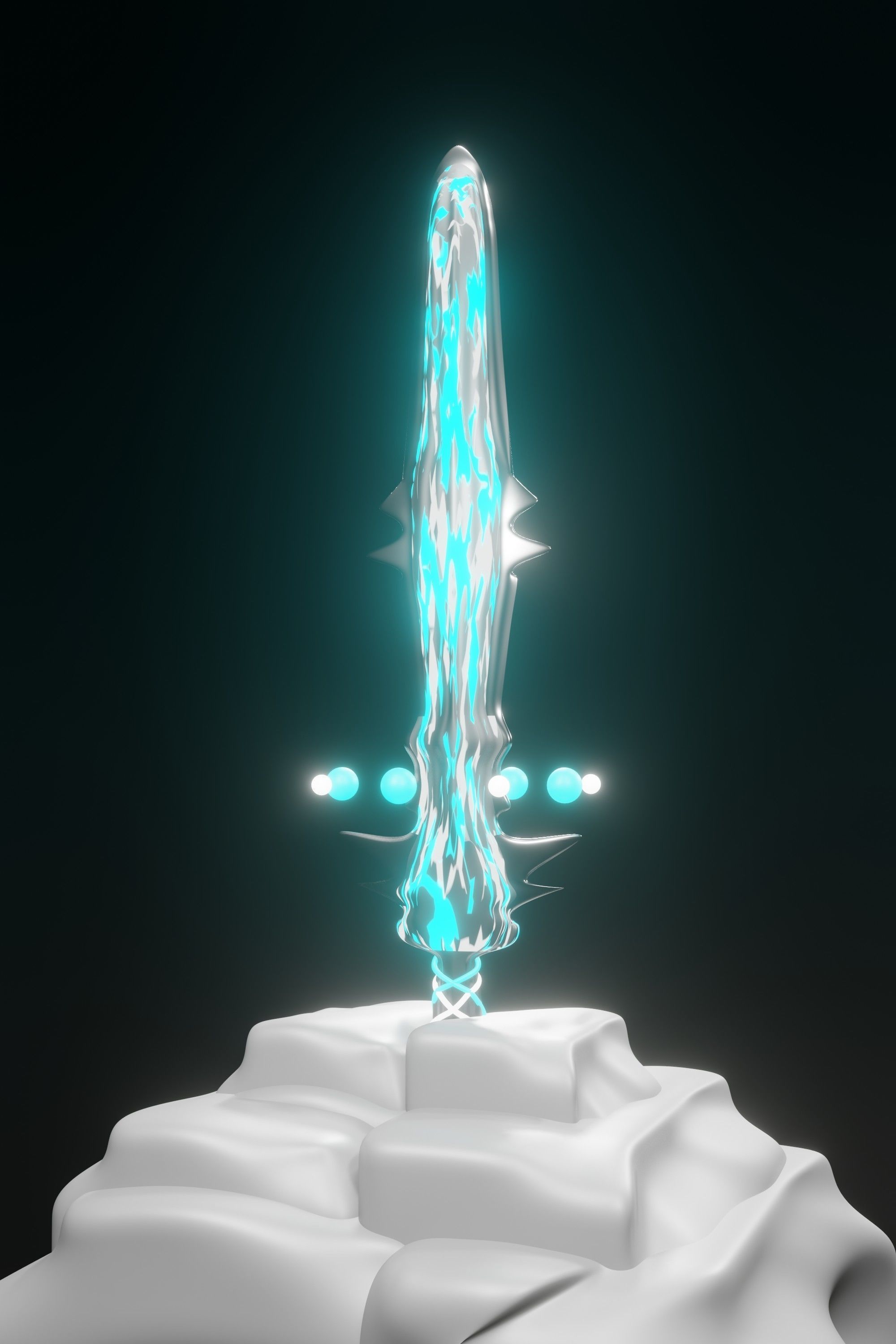 3D model BLUE SWORD WITH ENERGY BALL AROUND VR / AR / low-poly | CGTrader