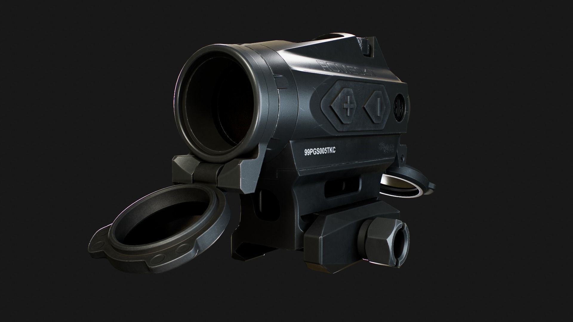 3D model Sig Sauer Romeo4T Tactical Solar Powered Red Dot Sight VR / AR ...