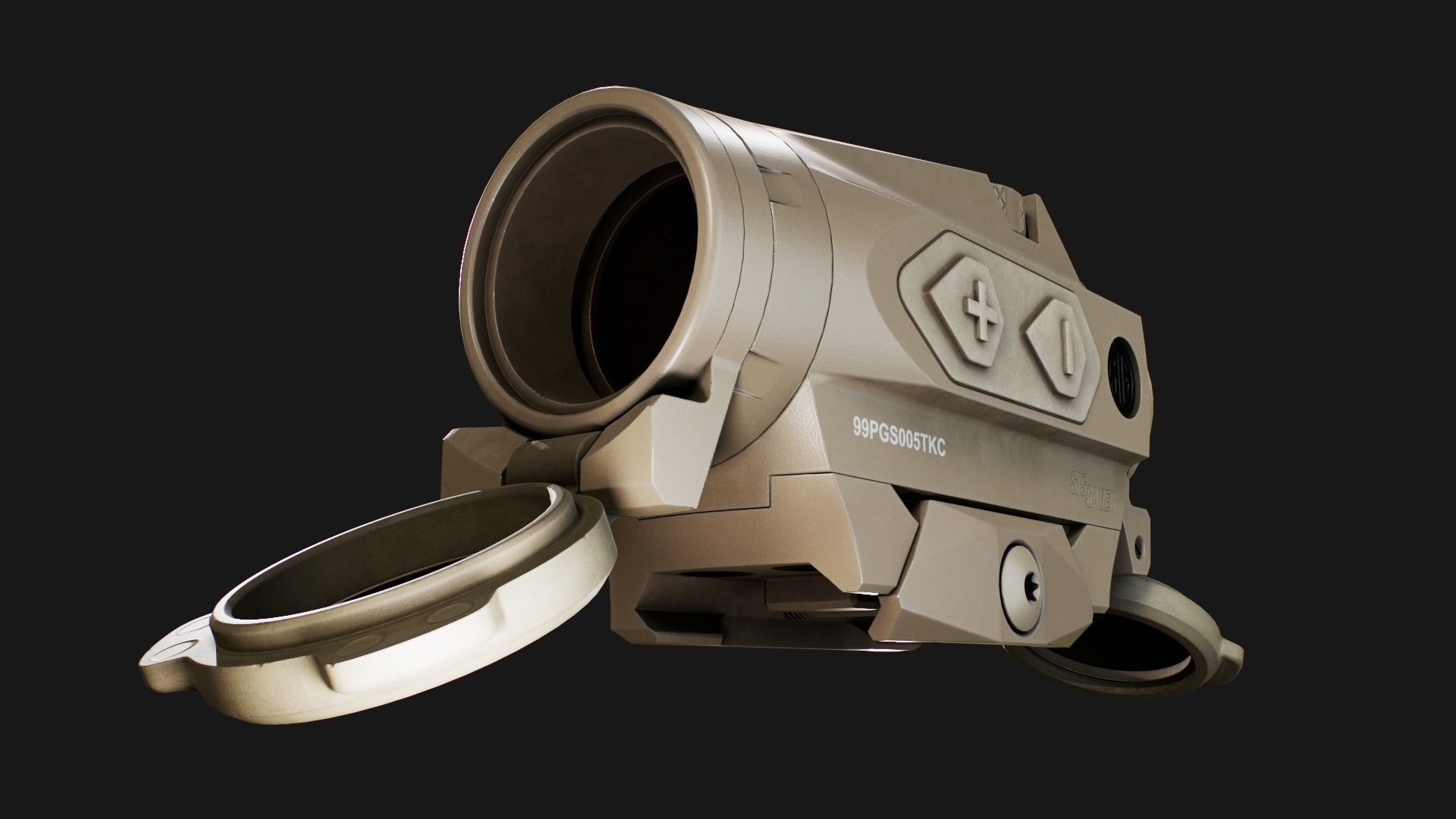 3D model Sig Sauer Romeo4T Tactical Solar Powered Red Dot Sight VR / AR ...