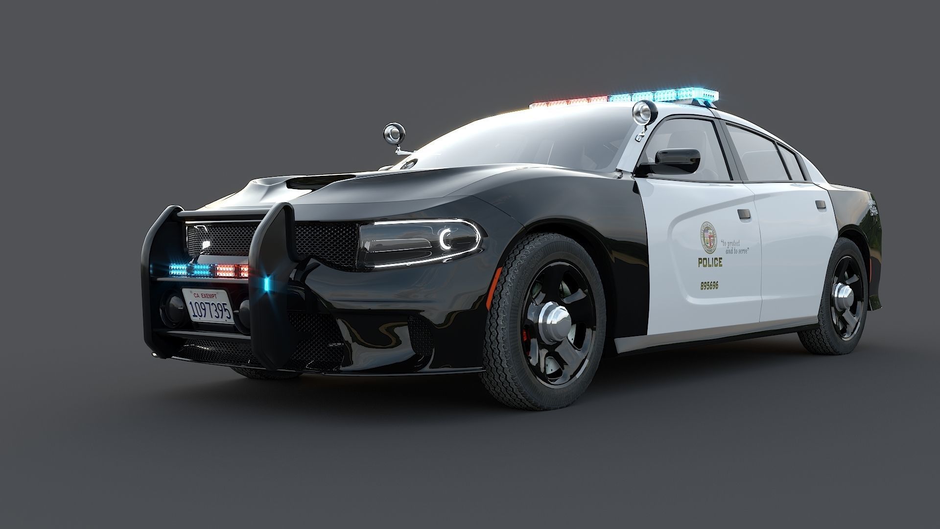 3D model Police car Dodge Charger SRT Hellcat LAPD VR / AR / low-poly ...