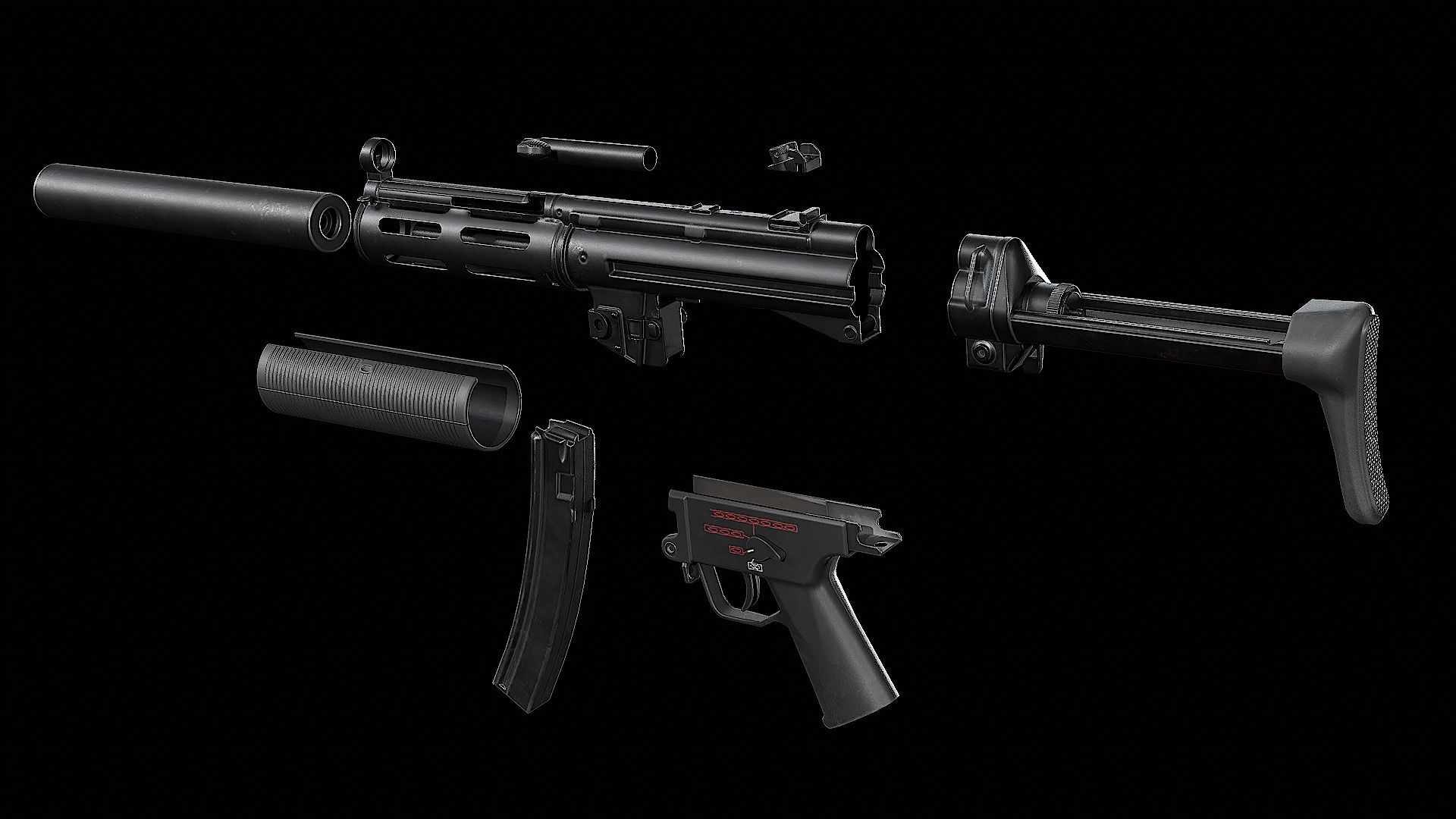 3D model MP5SD gun VR / AR / low-poly | CGTrader