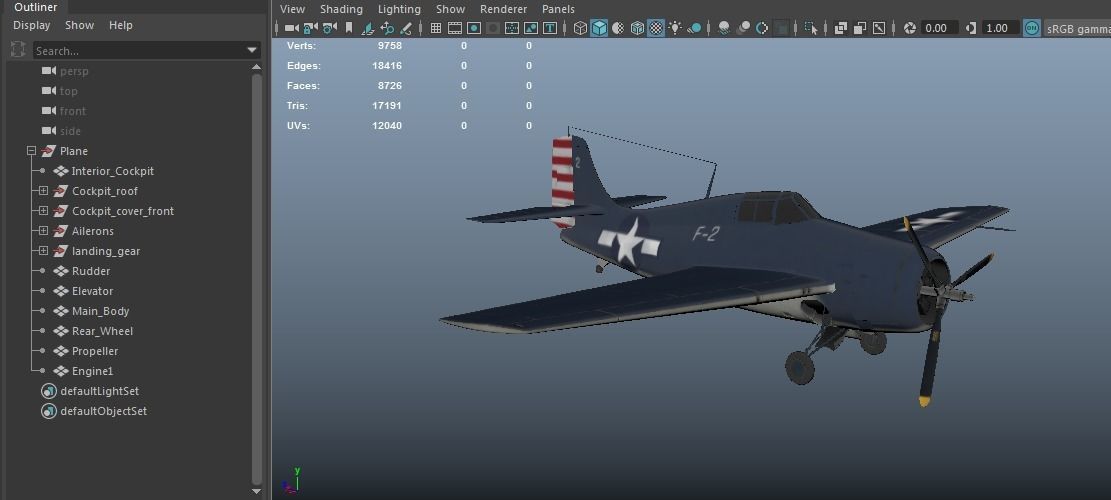 3D model Grumman F4F Wildcat VR / AR / low-poly | CGTrader